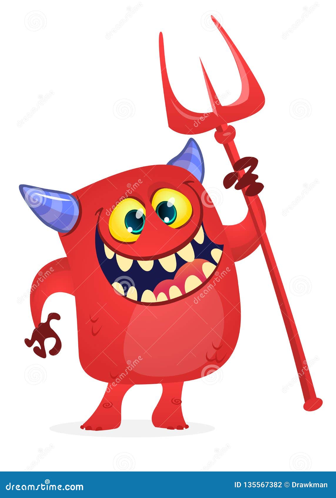 Cute Devil Cartoon Character. Stock Vector - Illustration of laughing ...