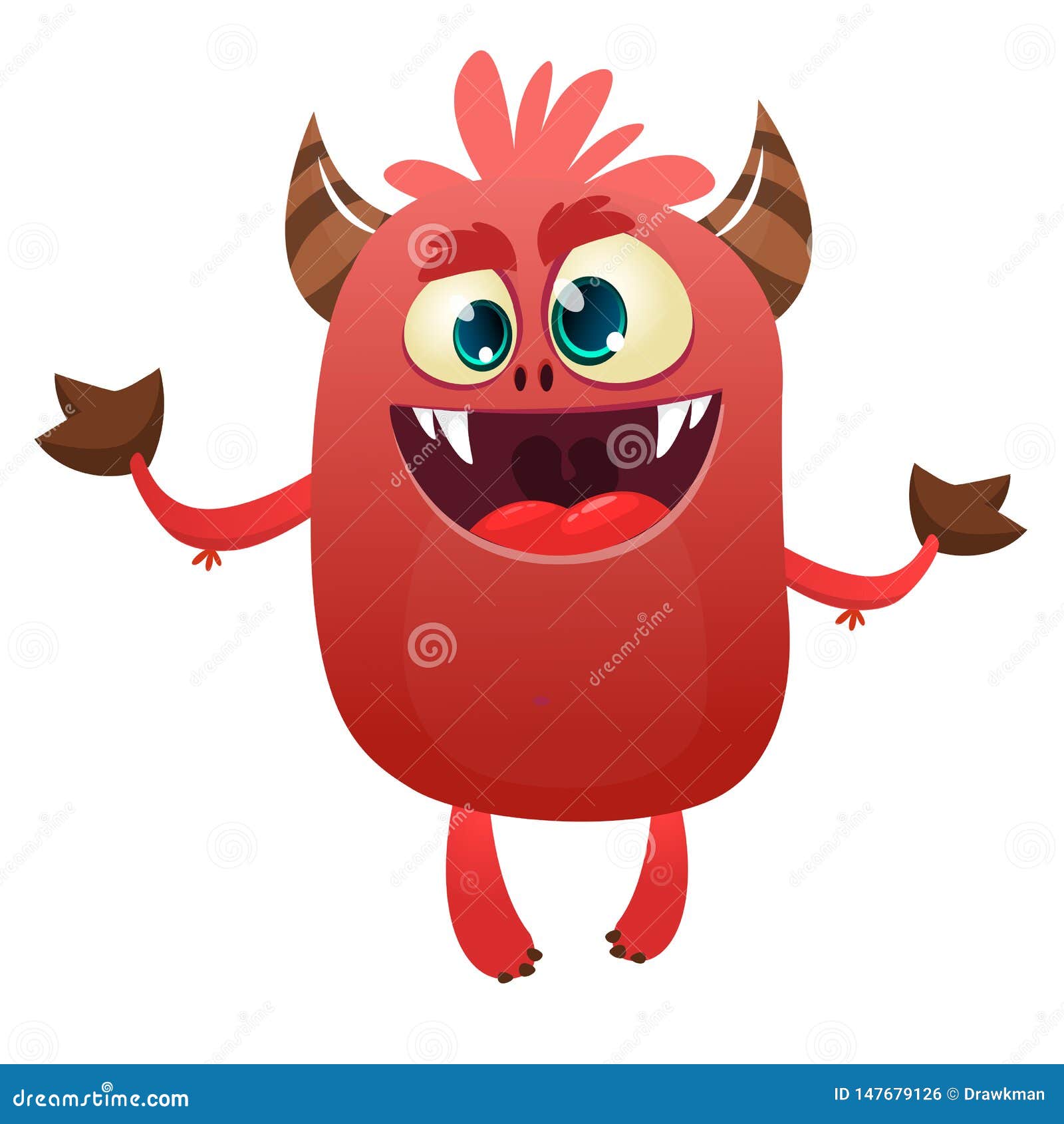 Cute Devil Cartoon Character . Halloween Illustration Stock Vector ...