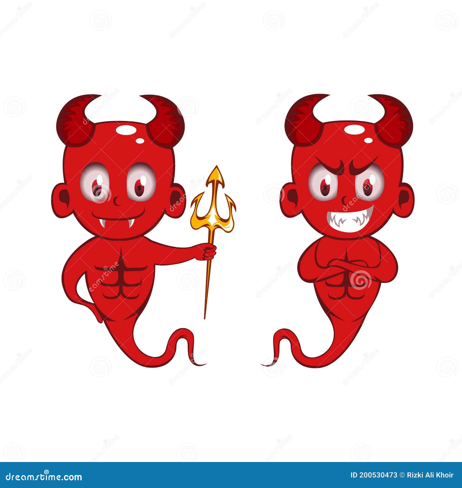 Cute Devil Characters Collection Stock Vector - Illustration of ...