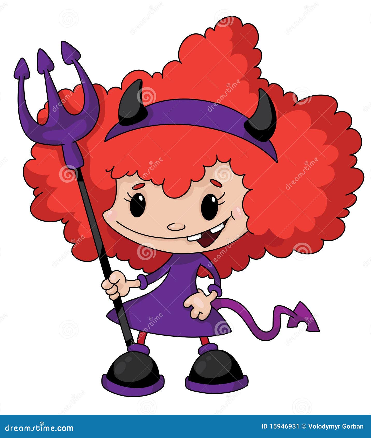 Cute devil girl stock vector. Illustration of evil, spooky - 15946931