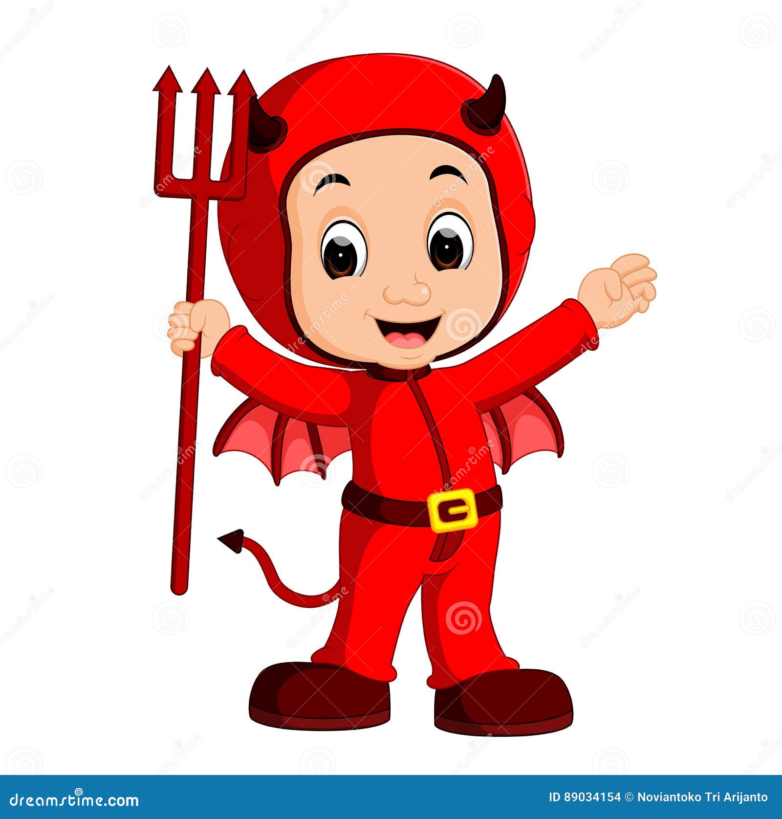 Cute Devil Girl Cartoon Vector Illustration | CartoonDealer.com #89035308