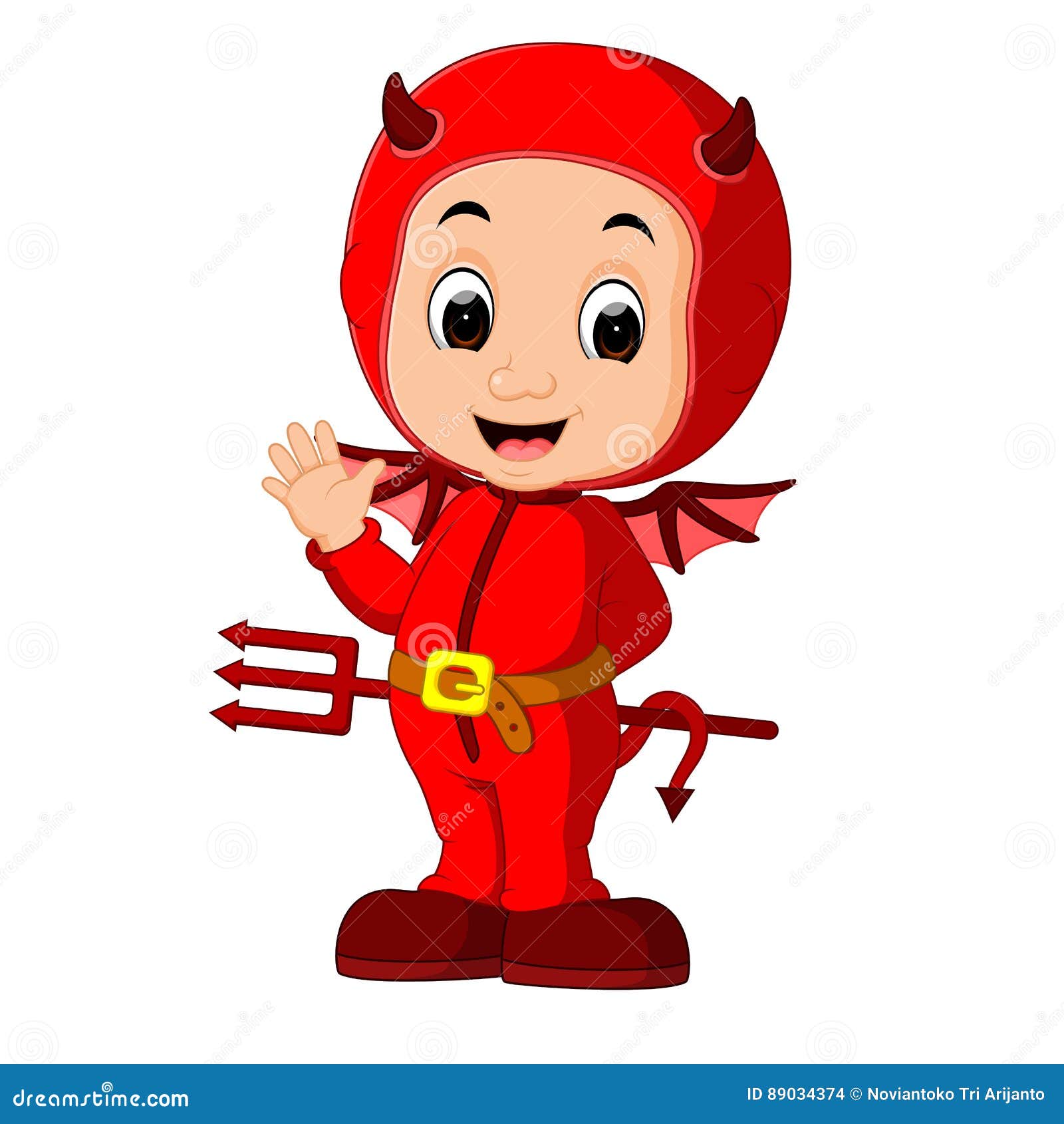 Cute devil kids cartoon stock vector. Illustration of isolated - 89034374