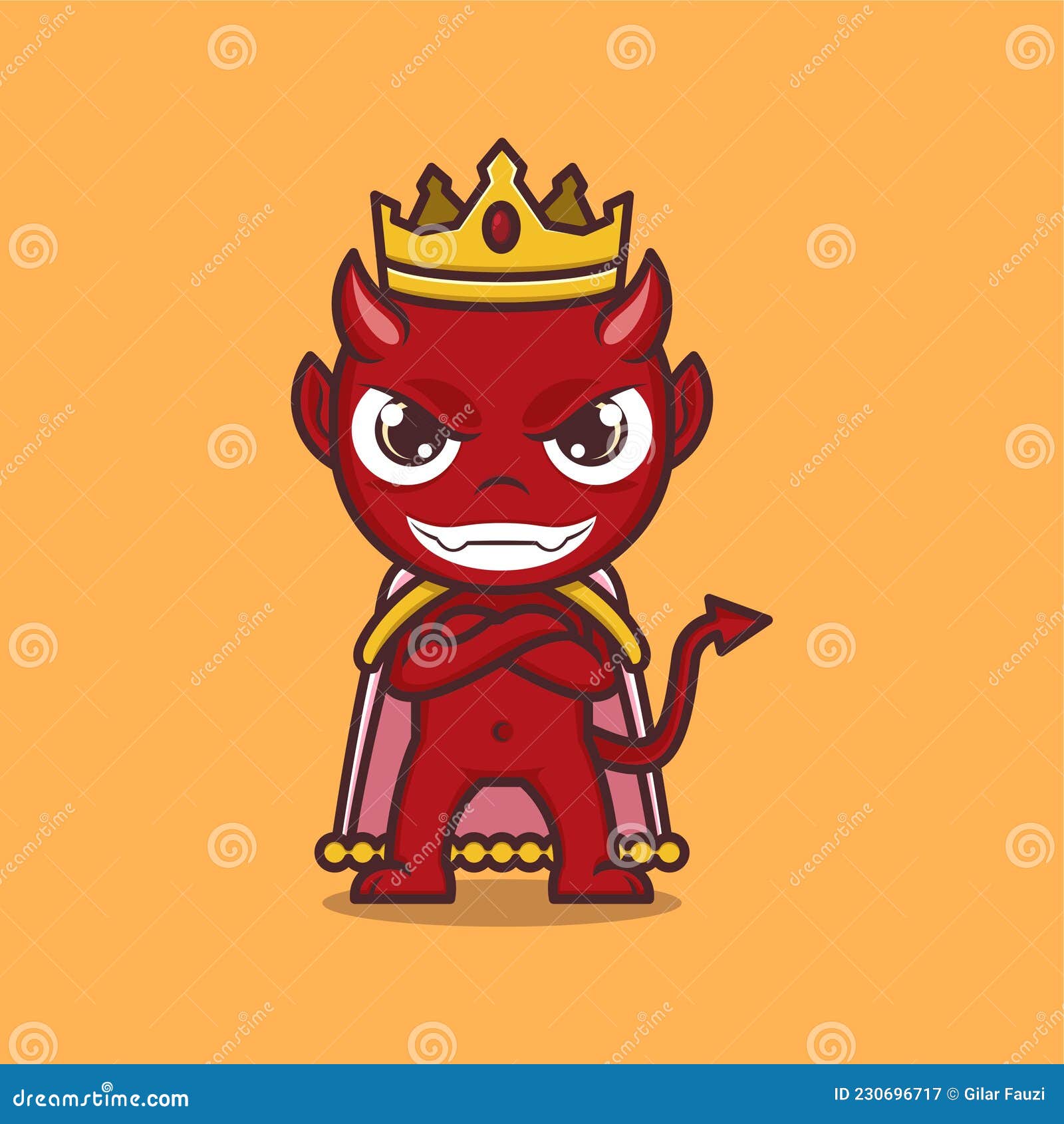 Cute devil king stock vector. Illustration of satan - 230696717