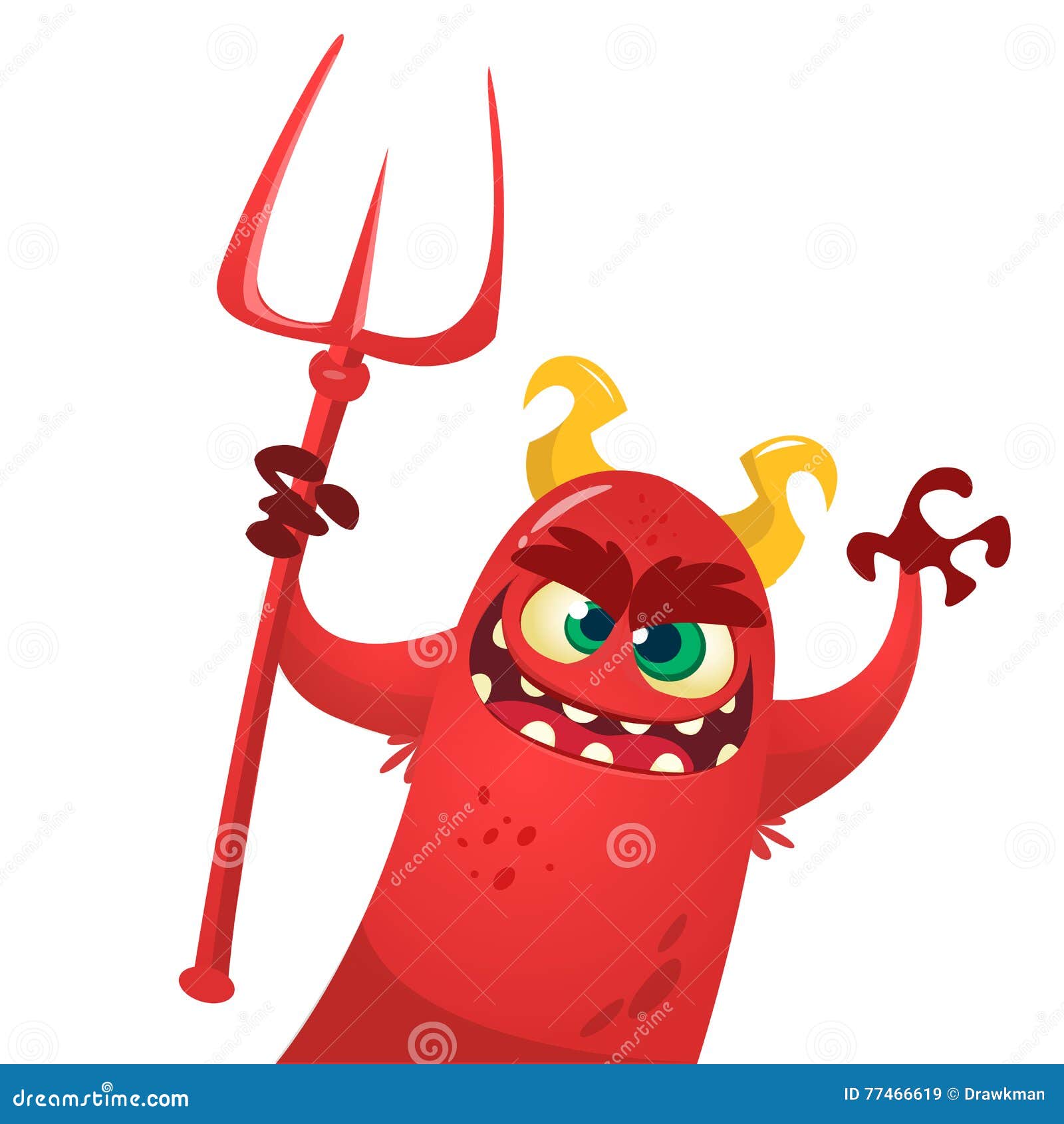 Cute Devil Monster. Halloween Vector Cartoon Character. Stock Vector ...