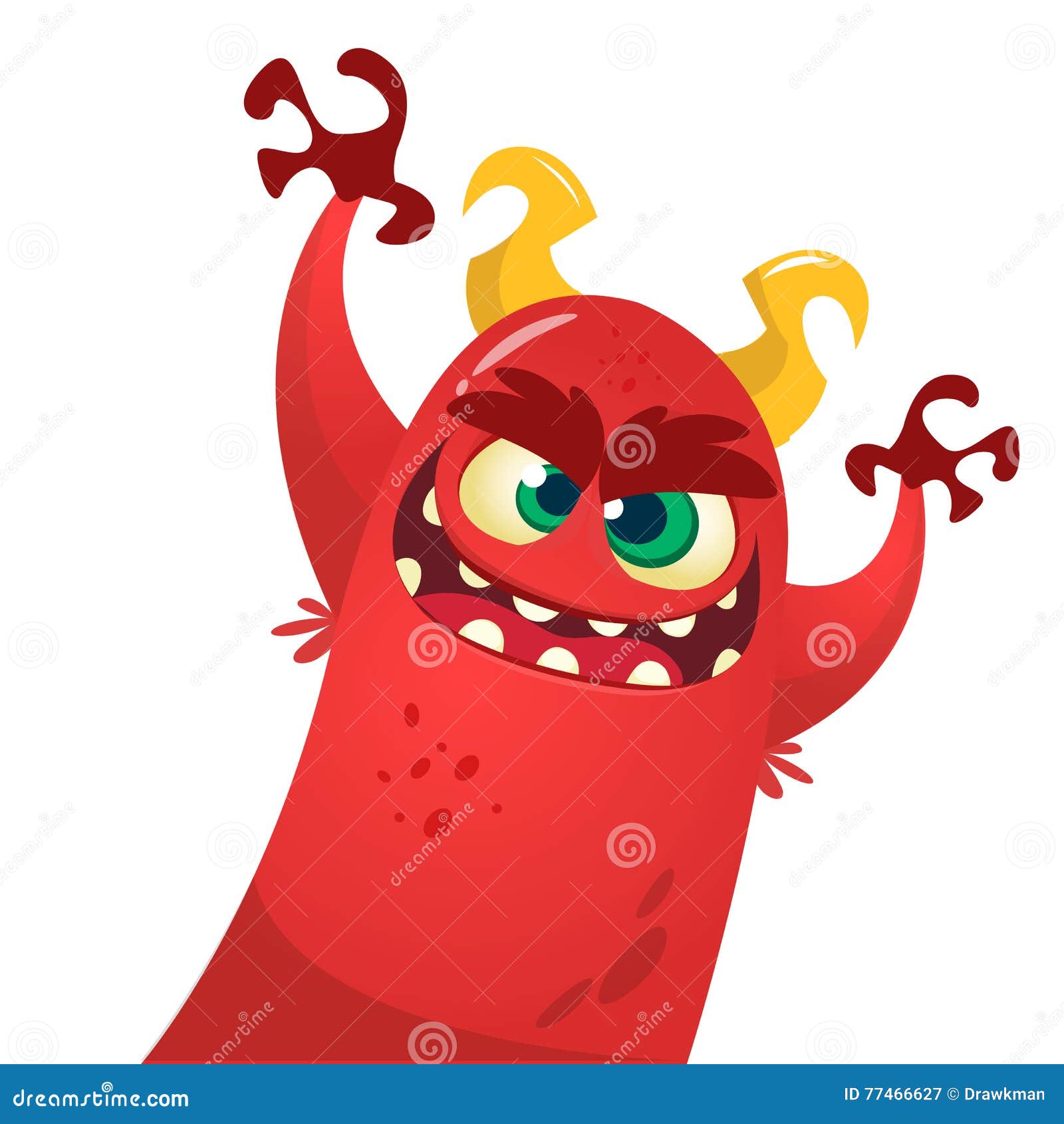 Cute Devil Monster. Vector Cartoon Halloween Character. Stock Vector ...