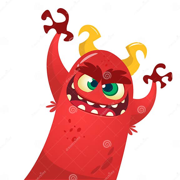 Cute Devil Monster. Vector Cartoon Halloween Character. Stock Vector ...