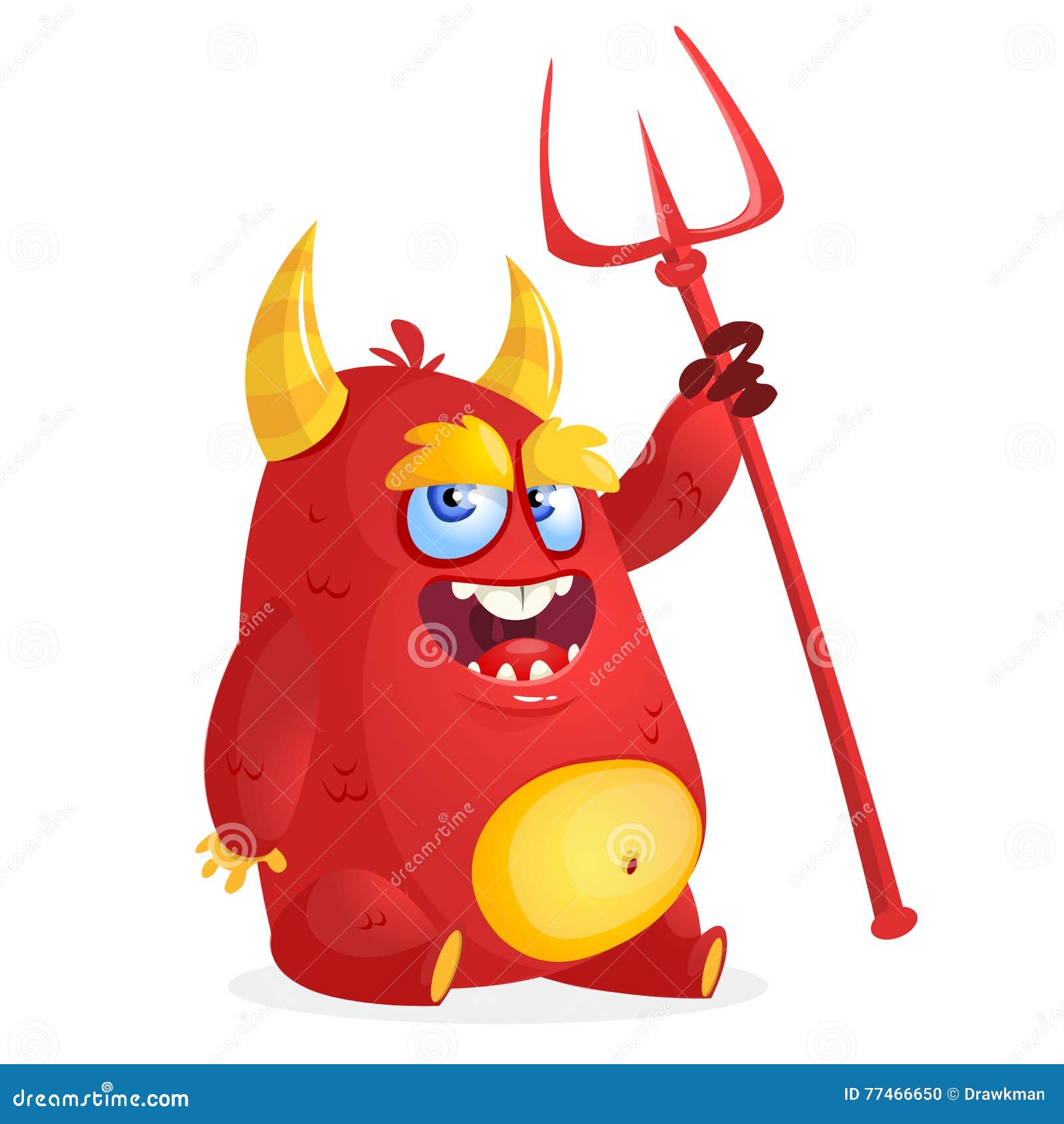 Cute Devil Monster. Vector Halloween Cartoon Devil Stock Vector ...