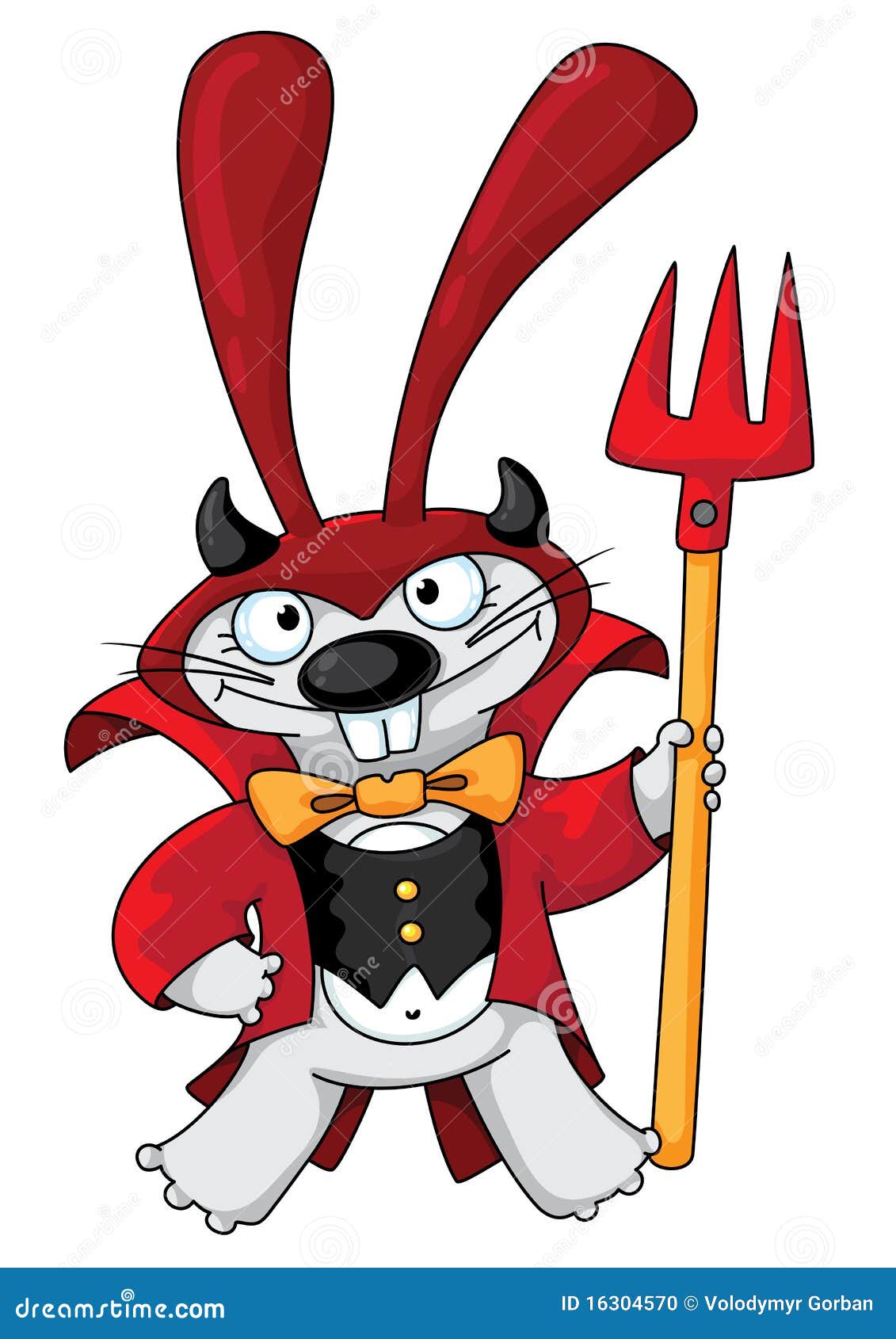 Cute devil rabbit stock vector. Illustration of cute - 16304570