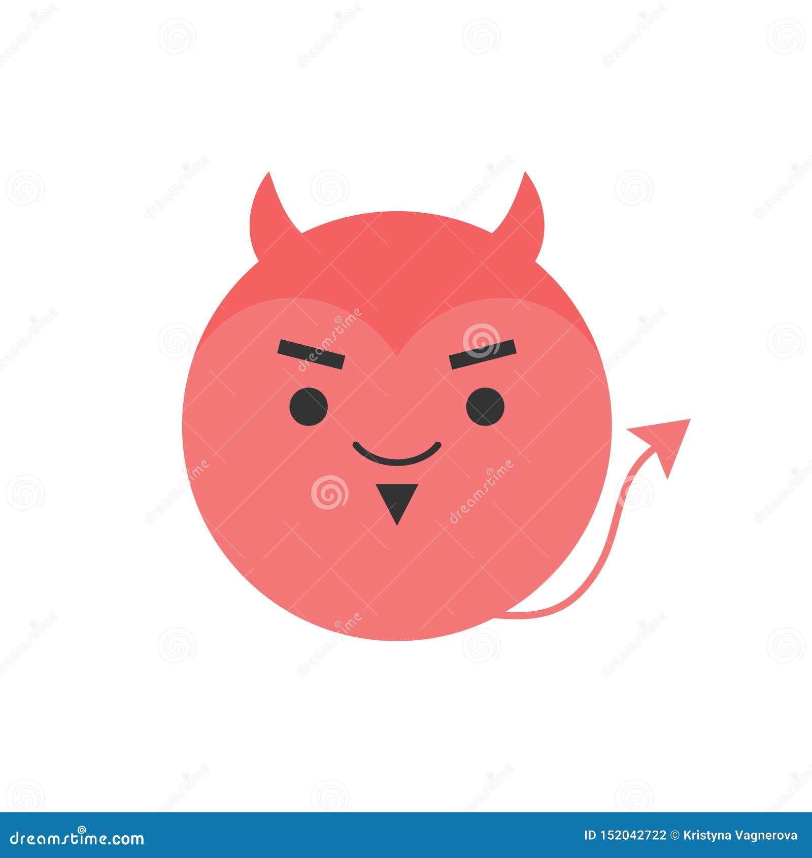 Cute Devil Round Vector Icon Stock Vector - Illustration of baby, comic ...