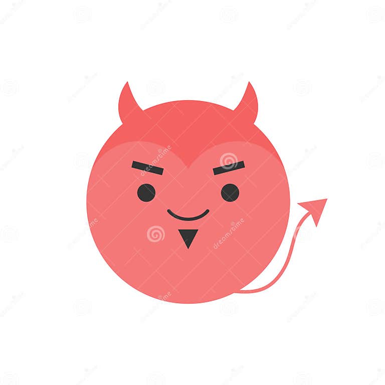 Cute Devil Round Vector Icon Stock Vector - Illustration of baby, comic ...