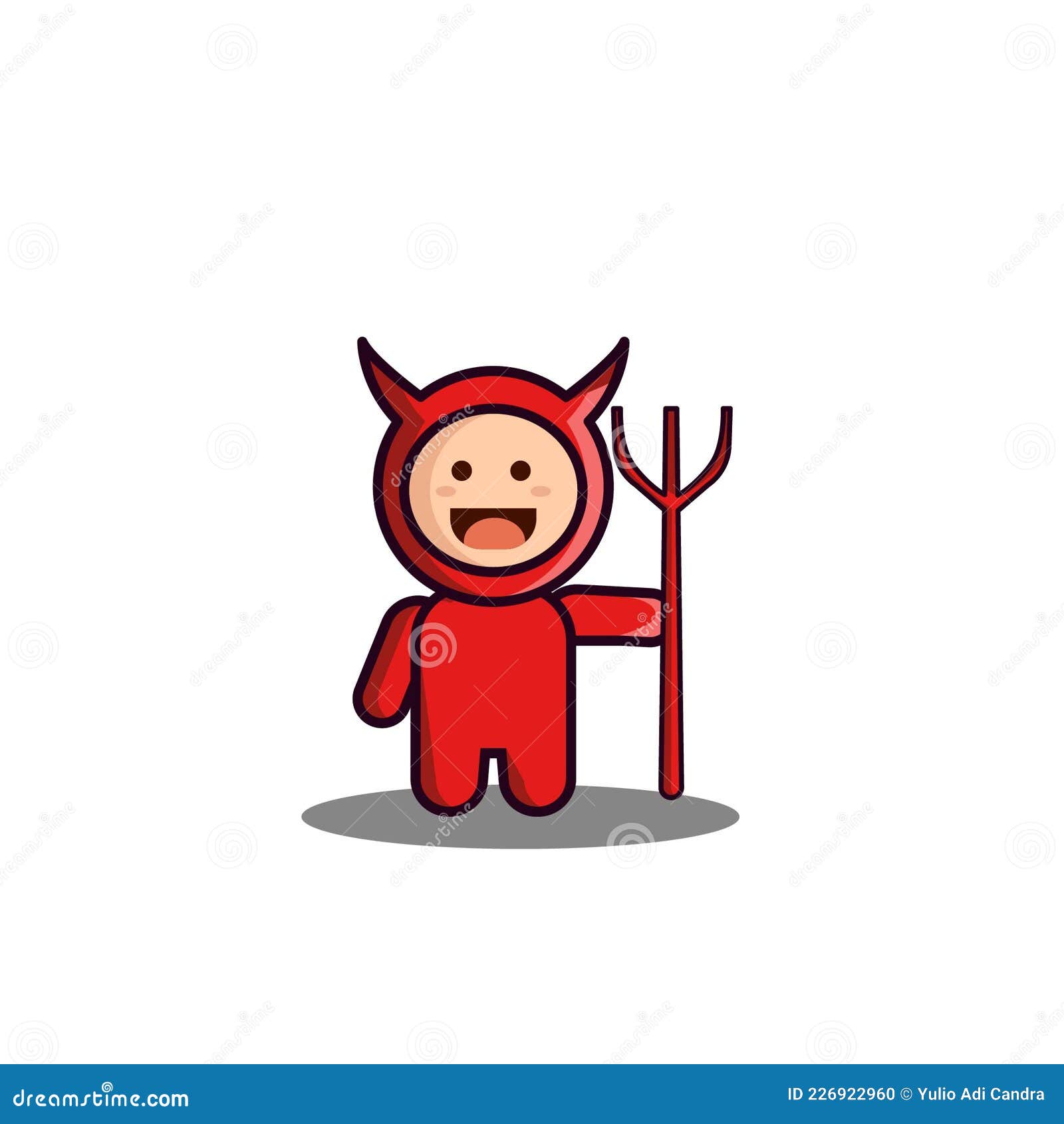 Cute Devil Simple Style Illustration Vector Image, Cute Devil Isolated ...