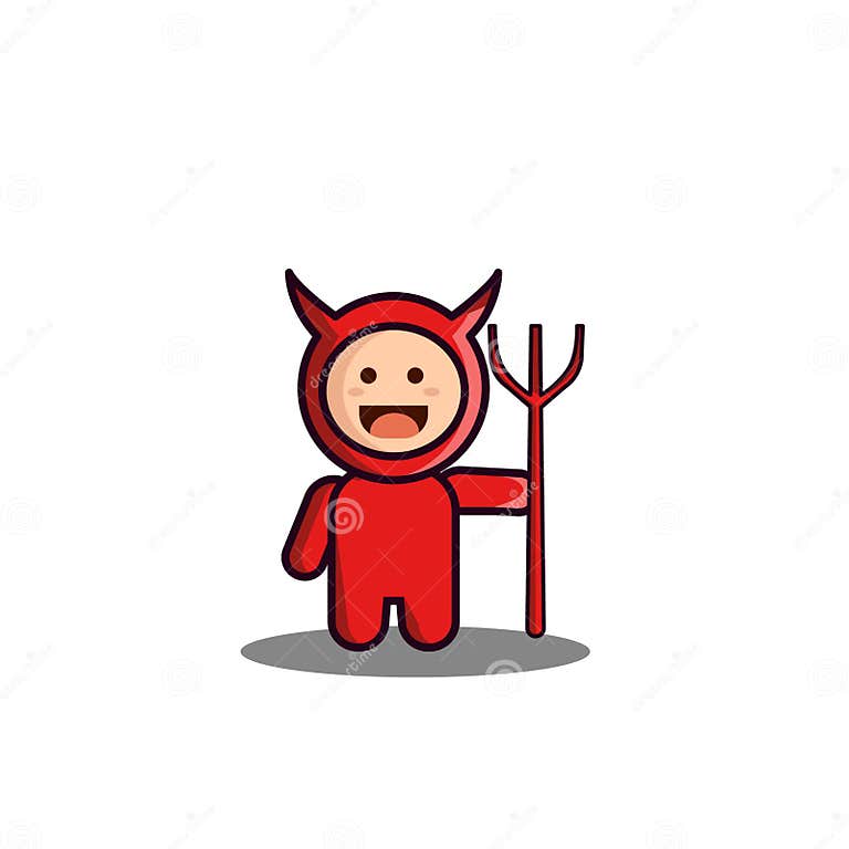 Cute Devil Simple Style Illustration Vector Image, Cute Devil Isolated ...