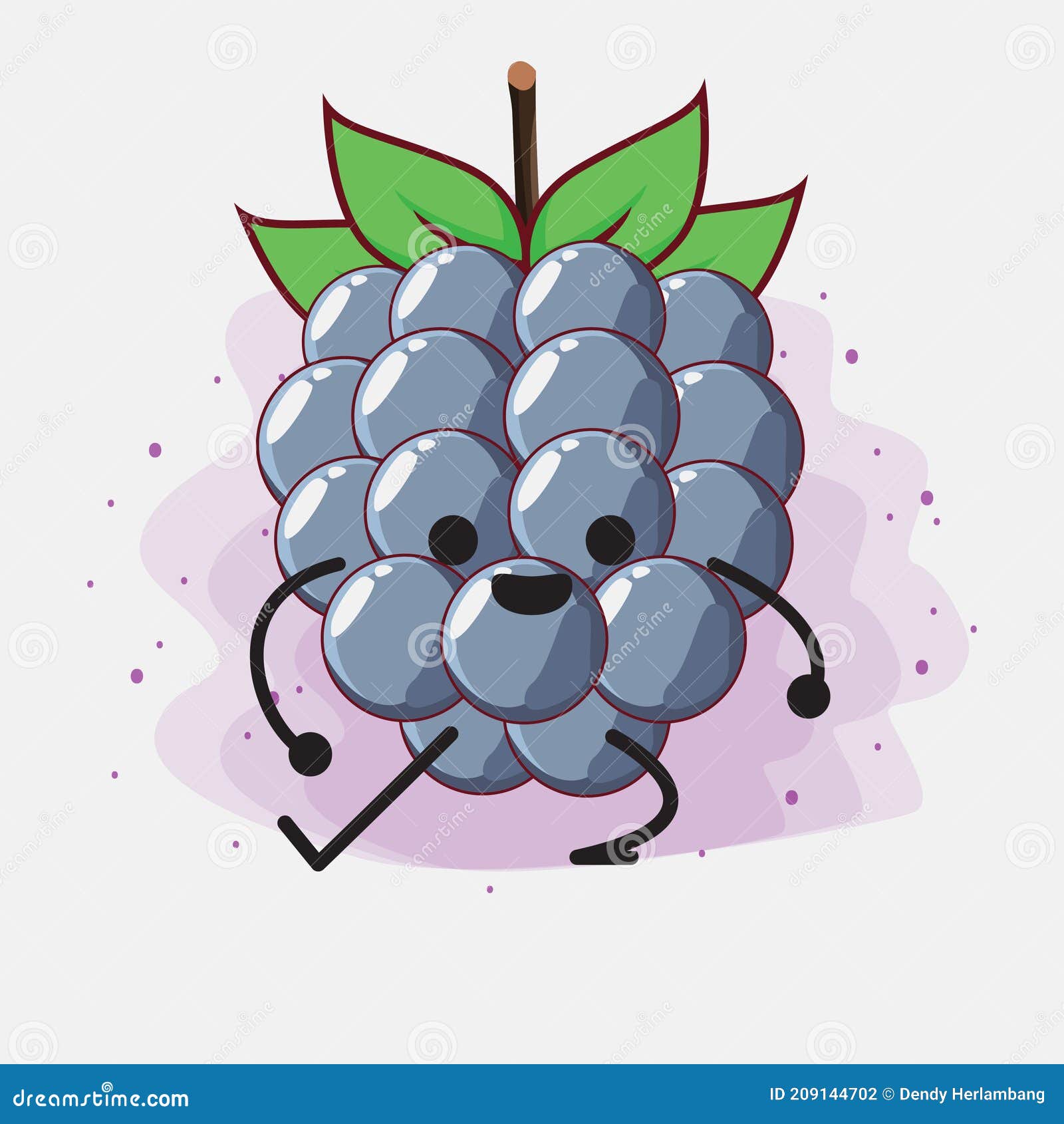Cute Dewberry Fruit Character Illustration Stock Vector - Illustration ...
