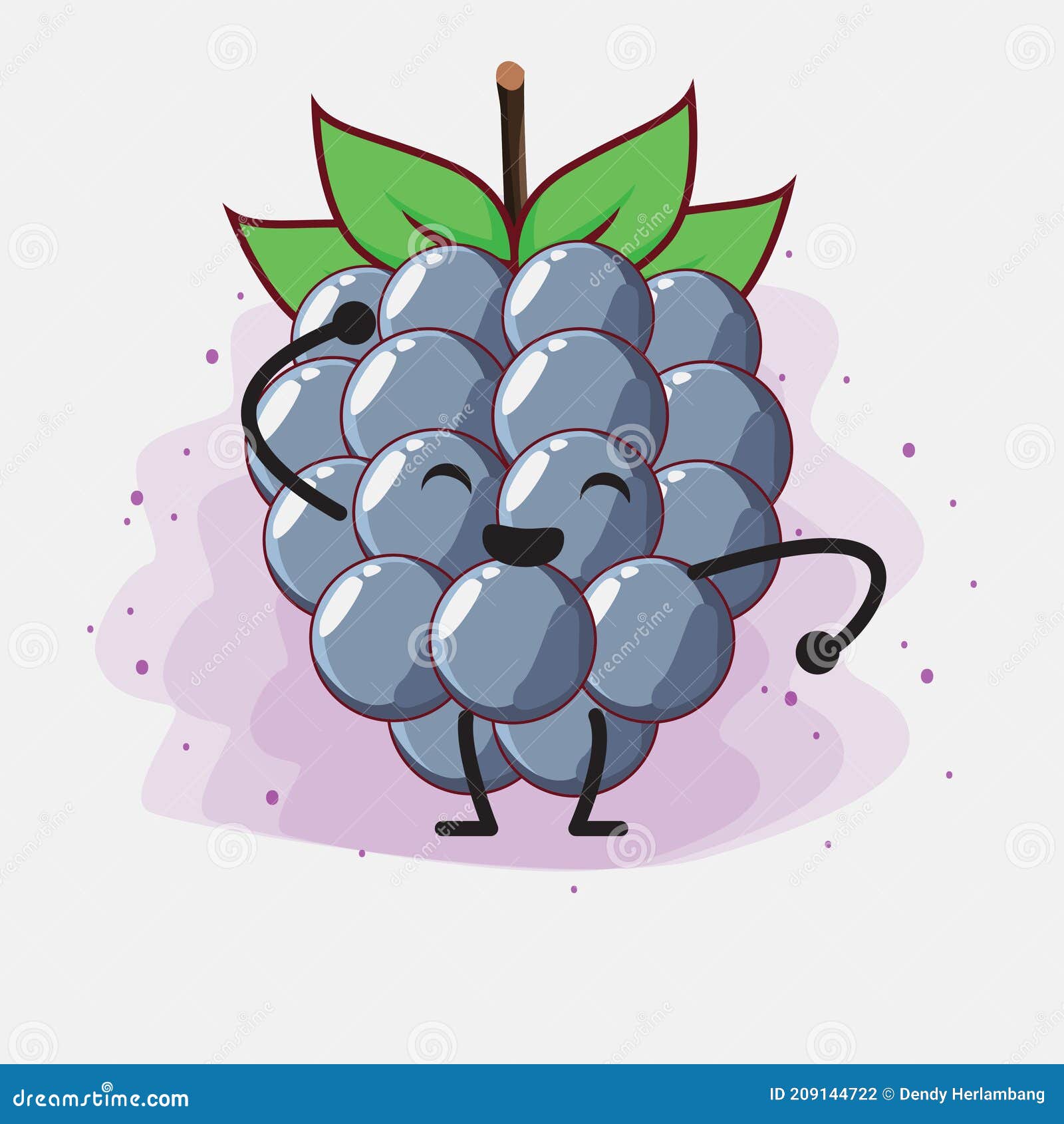 Cute Dewberry Fruit Character Illustration Stock Vector - Illustration ...