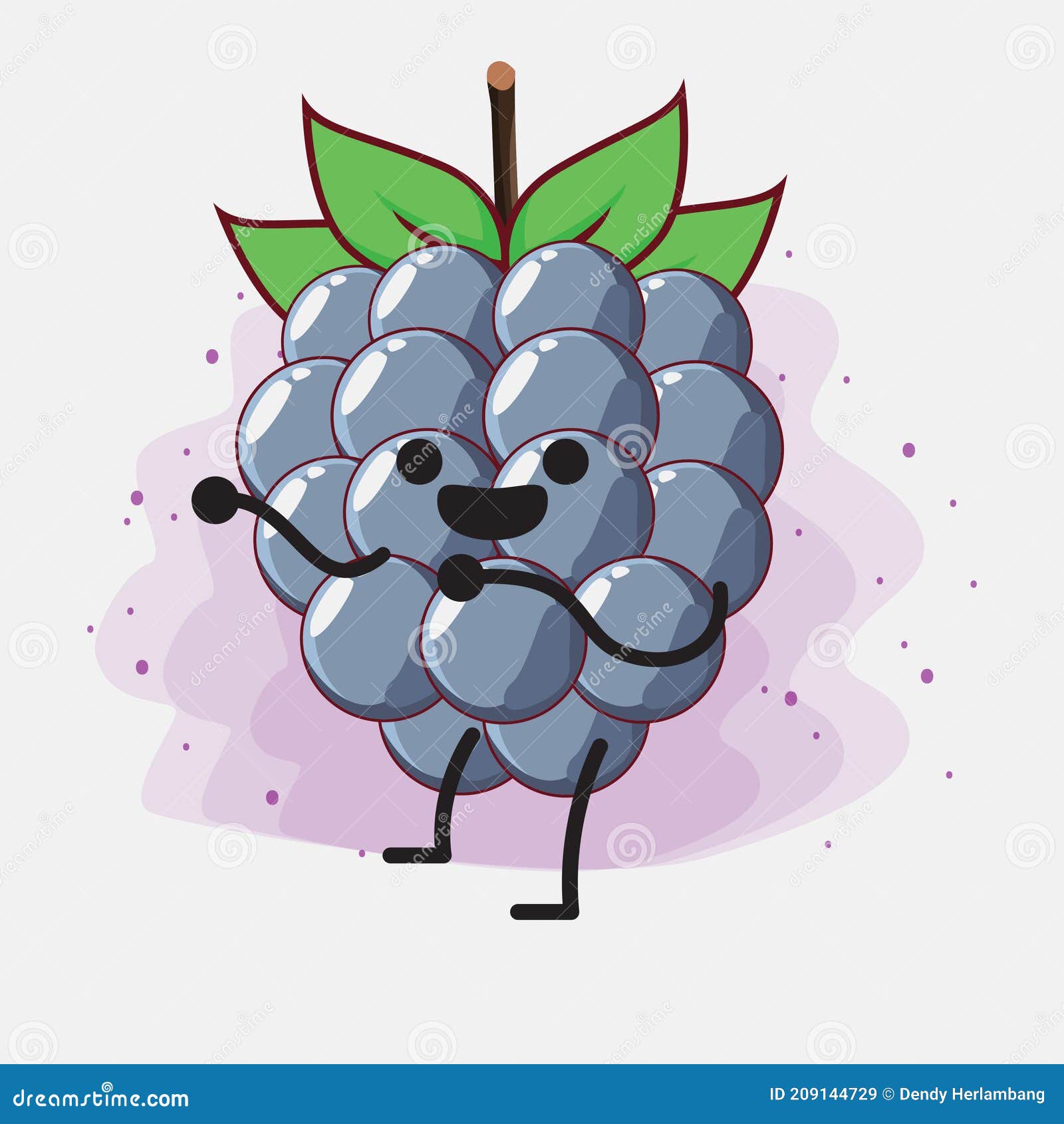 Cute Dewberry Fruit Character Illustration Stock Vector - Illustration ...