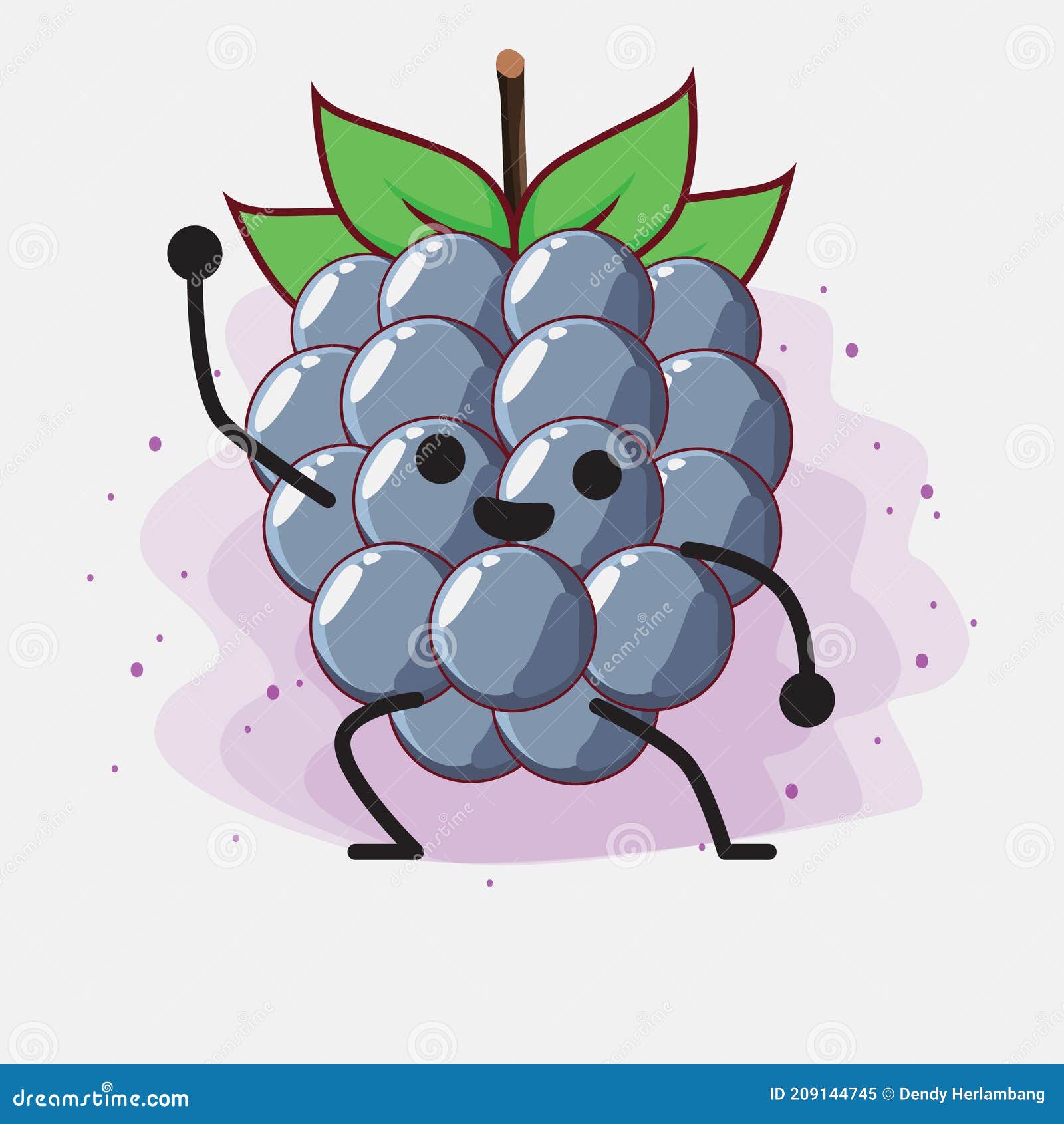 Cute Dewberry Fruit Character Illustration Stock Vector - Illustration ...