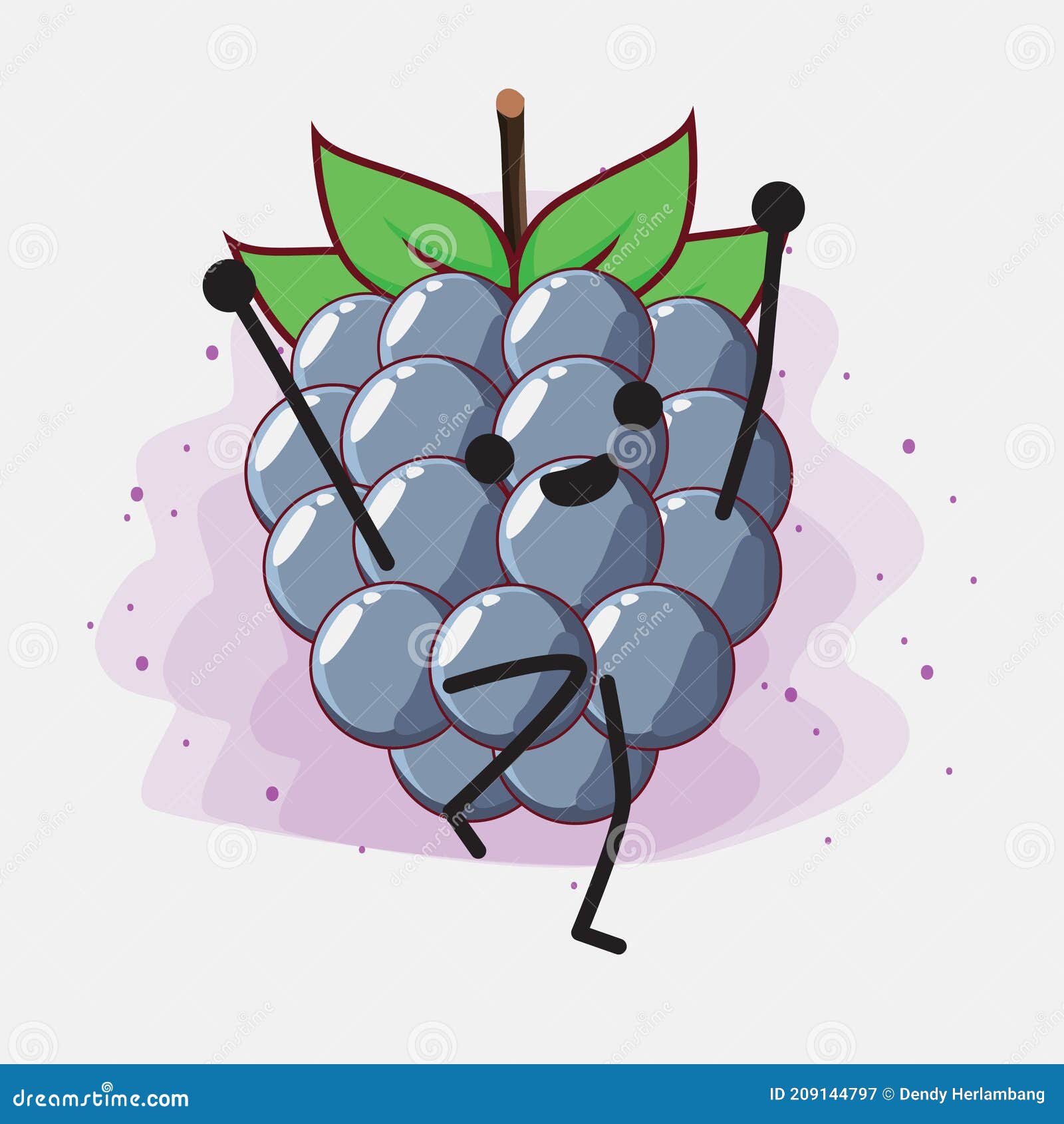 Cute Dewberry Fruit Character Illustration Stock Vector - Illustration ...