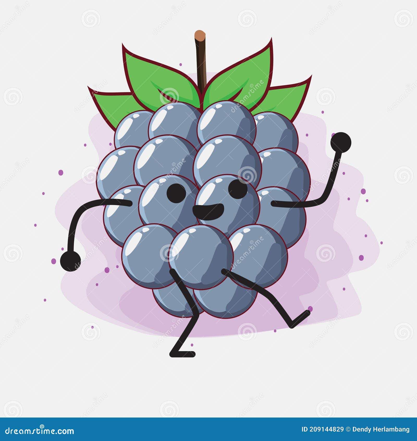 Cute Dewberry Fruit Character Illustration Stock Vector - Illustration ...
