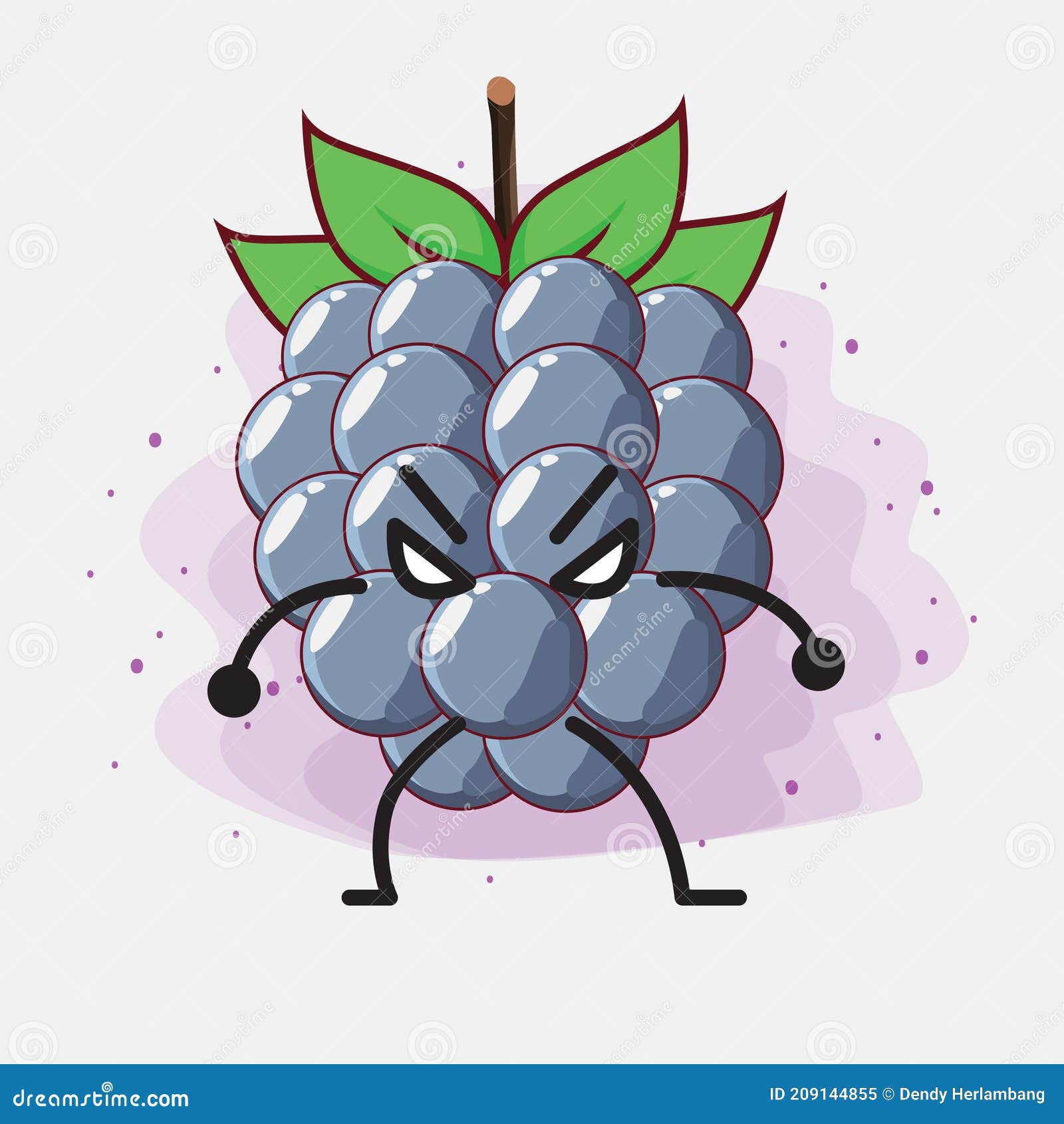 Cute Dewberry Fruit Character Illustration Stock Vector - Illustration ...
