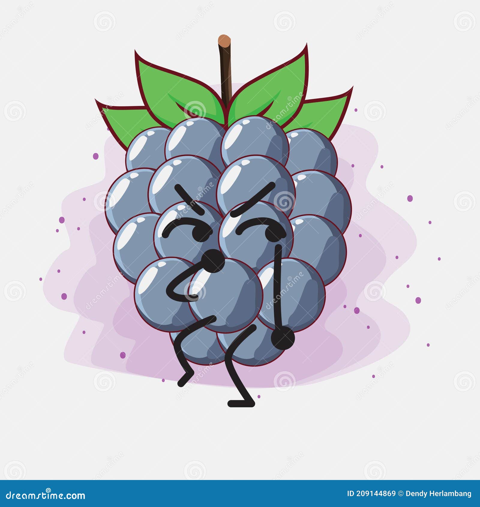 Cute Dewberry Fruit Character Illustration Stock Vector - Illustration ...