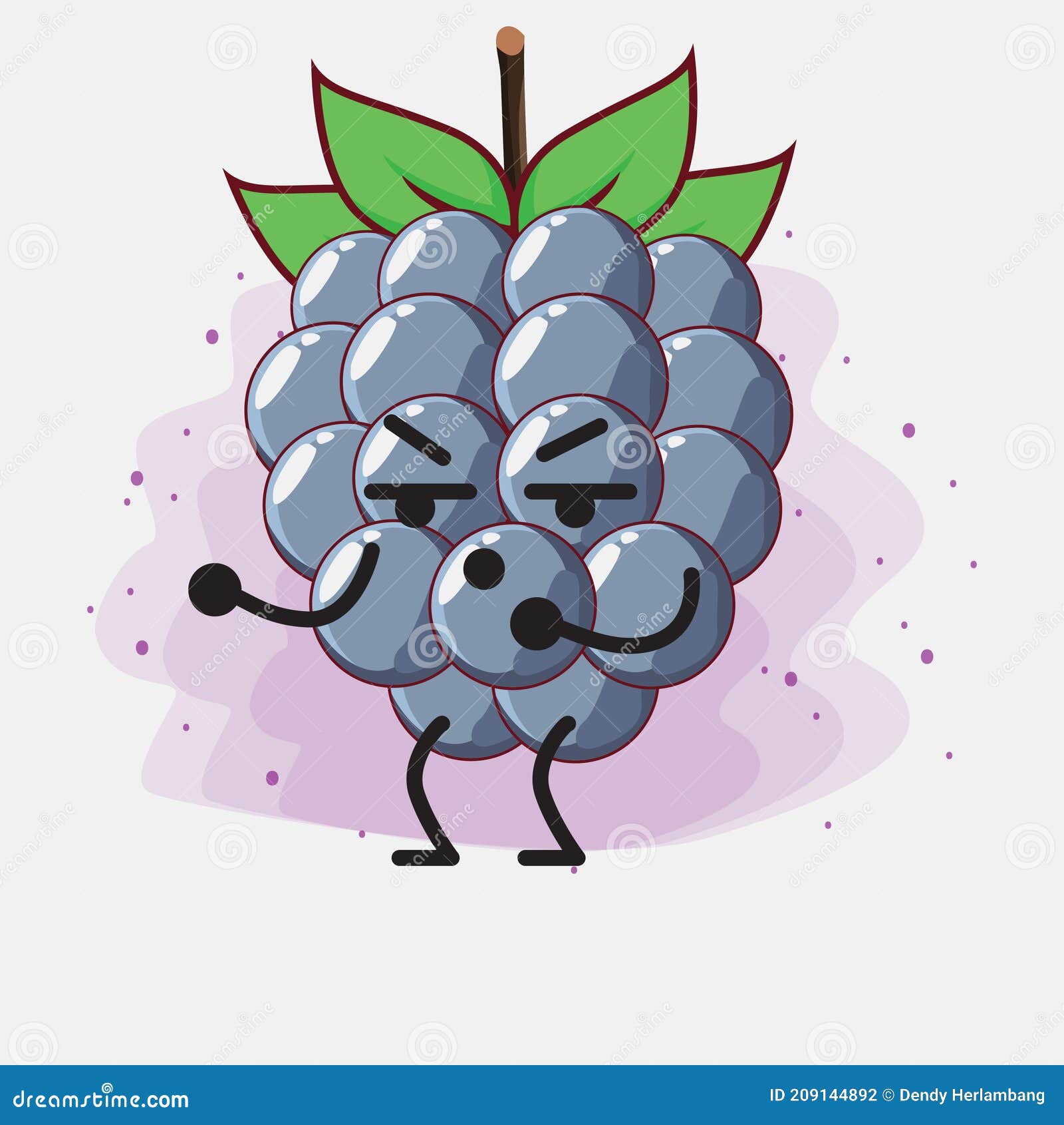 Cute Dewberry Fruit Character Illustration Stock Vector - Illustration ...
