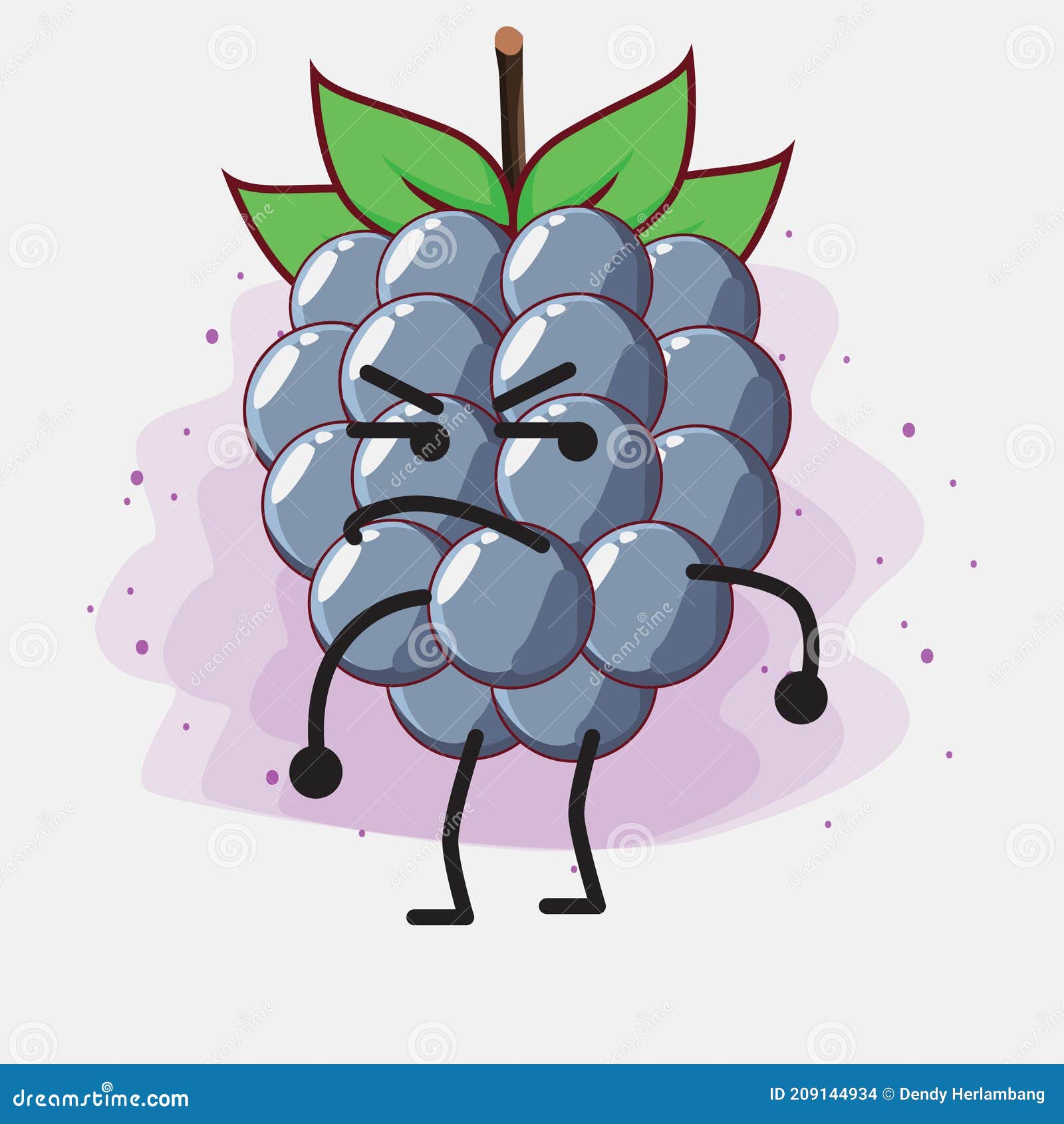 Cute Dewberry Fruit Character Illustration Stock Vector - Illustration ...
