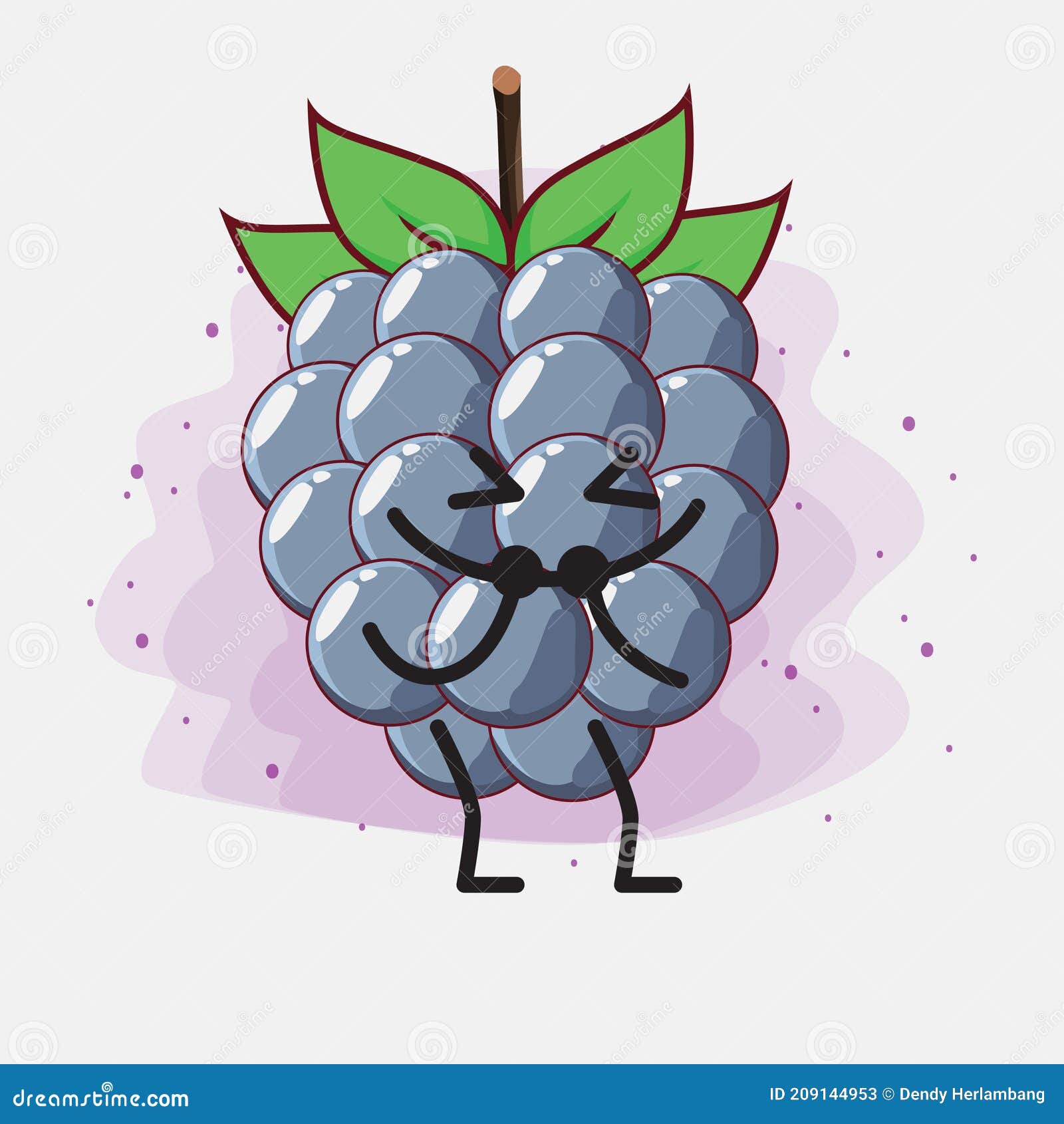 Cute Dewberry Fruit Character Illustration Stock Vector - Illustration ...