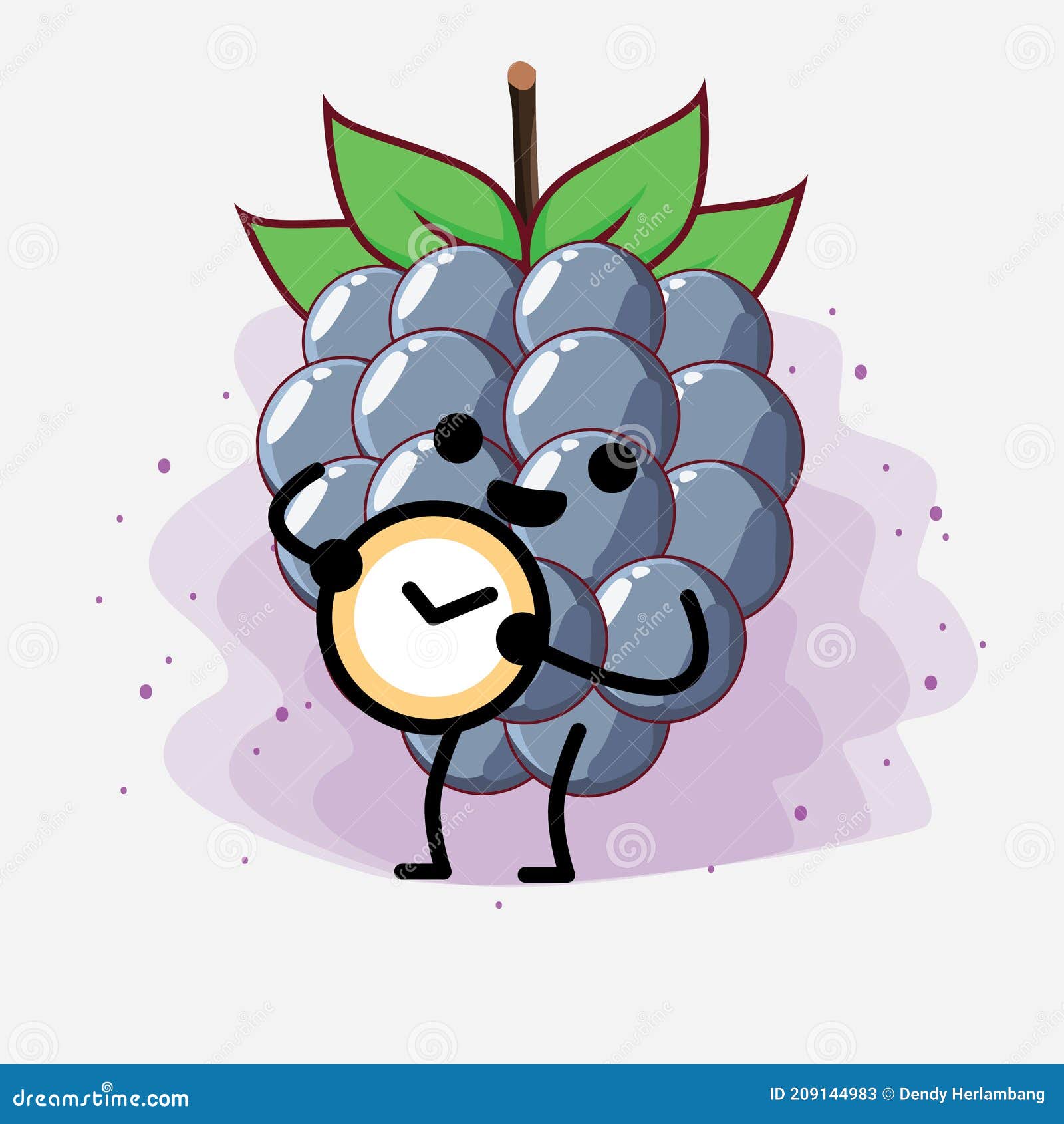 Cute Dewberry Fruit Character Illustration Stock Vector - Illustration ...