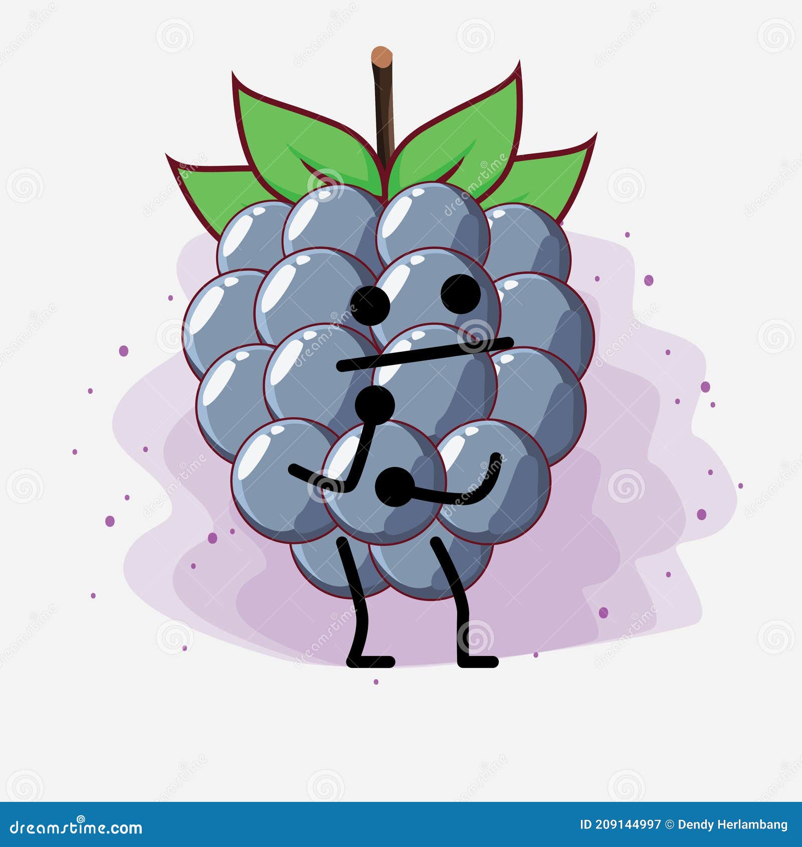 Cute Dewberry Fruit Character Illustration Stock Vector - Illustration ...