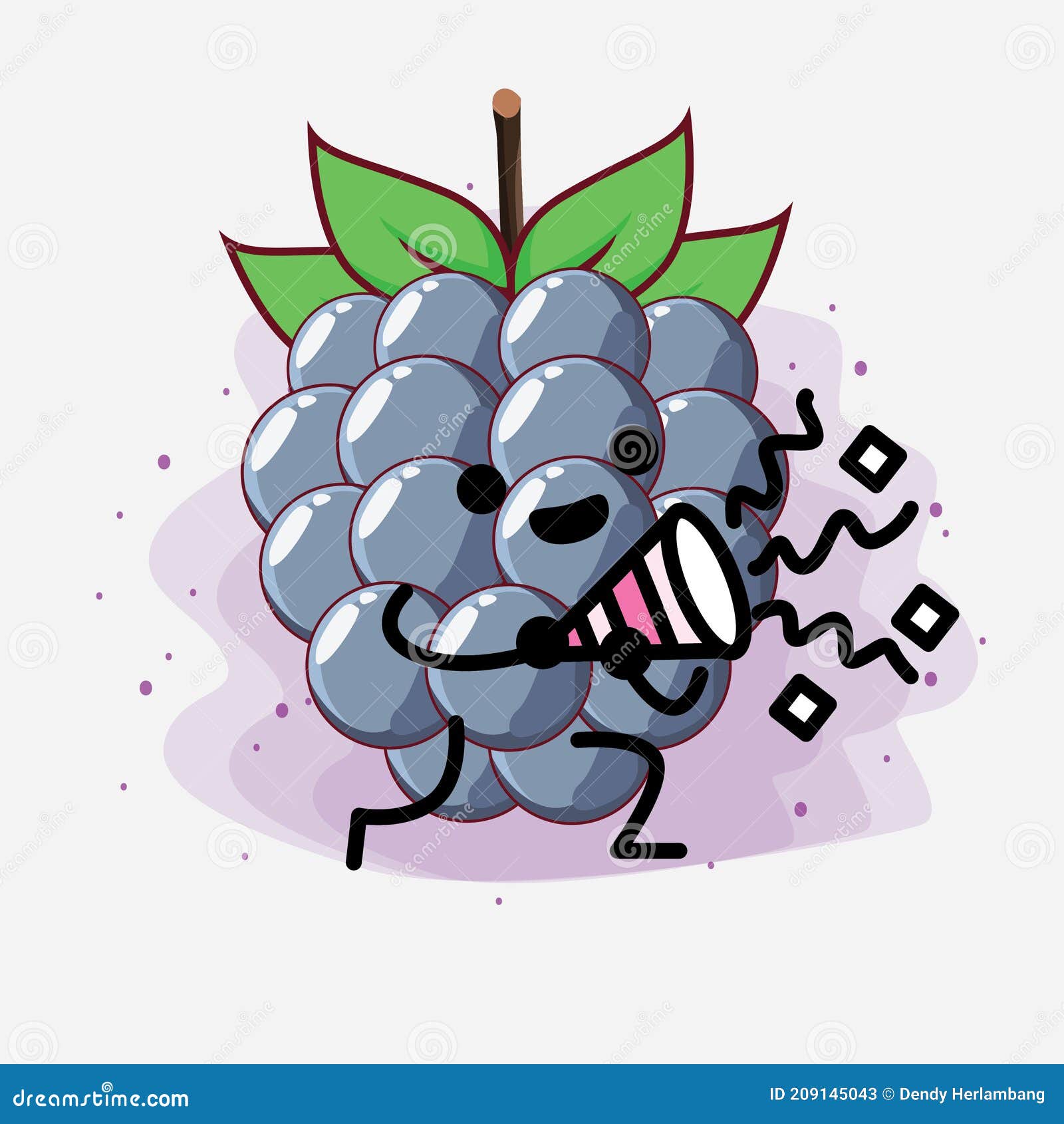 Cute Dewberry Fruit Character Illustration Stock Vector - Illustration ...