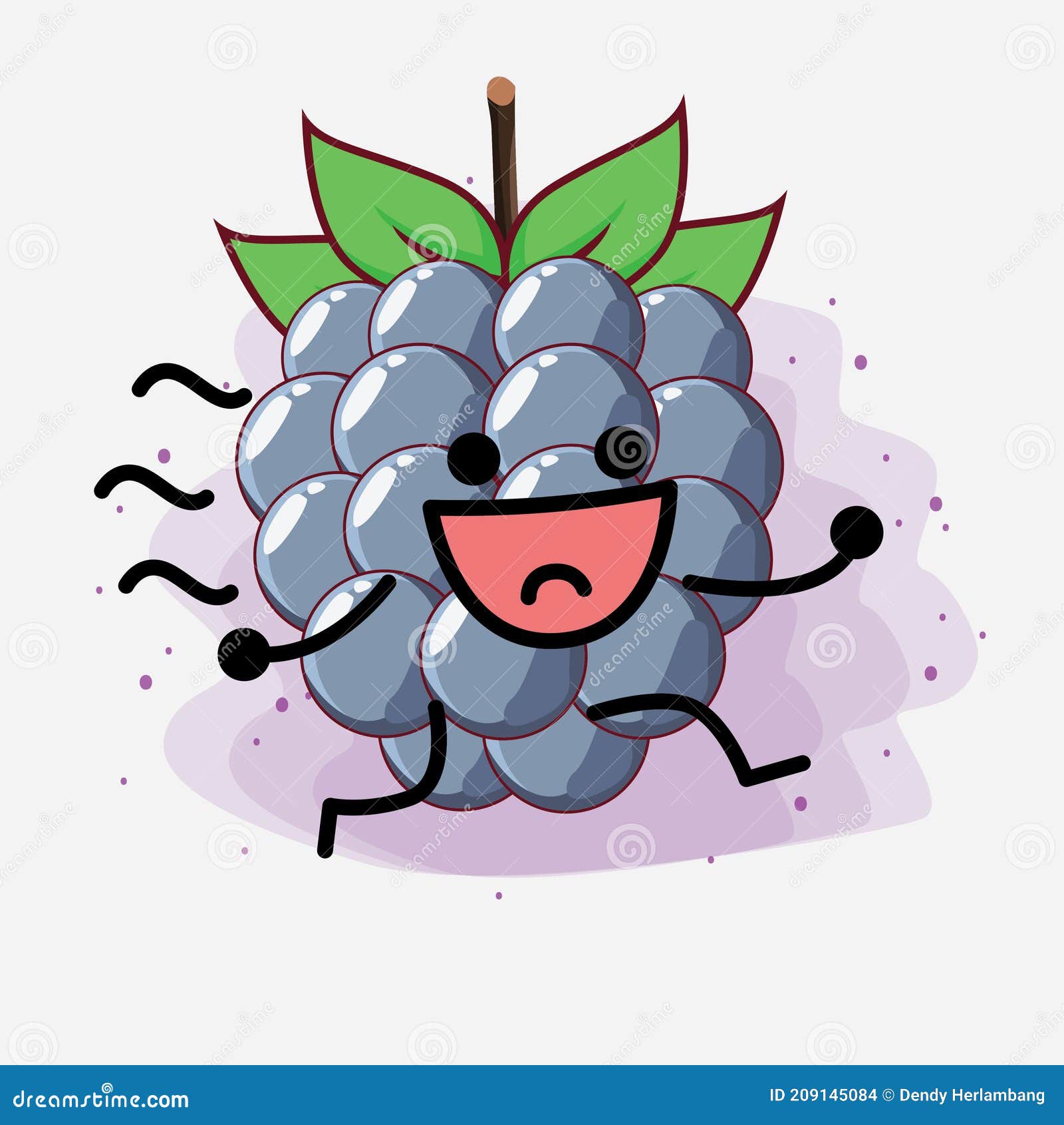 Cute Dewberry Fruit Character Illustration Stock Vector - Illustration ...