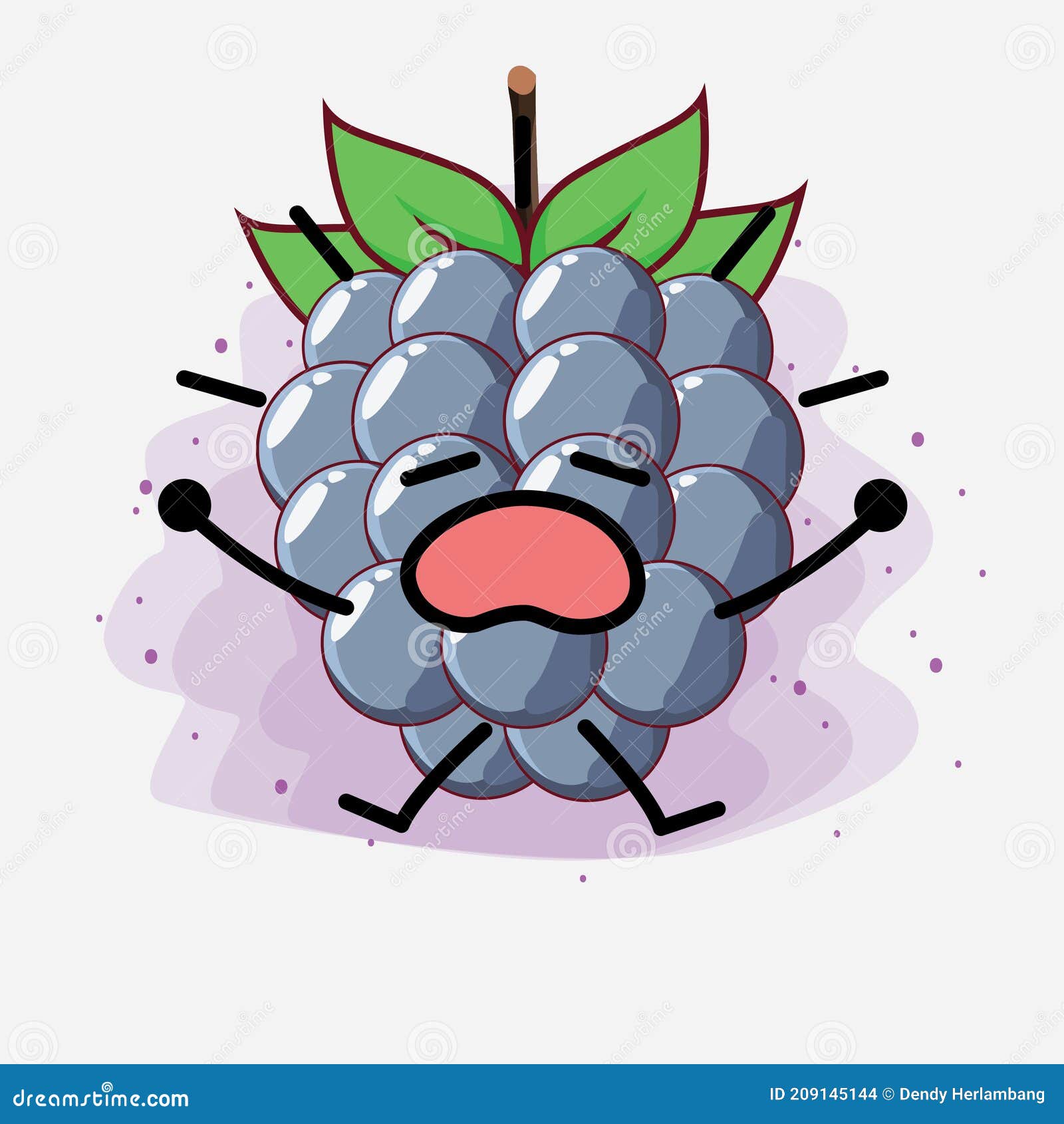 Cute Dewberry Fruit Character Illustration Stock Vector - Illustration ...