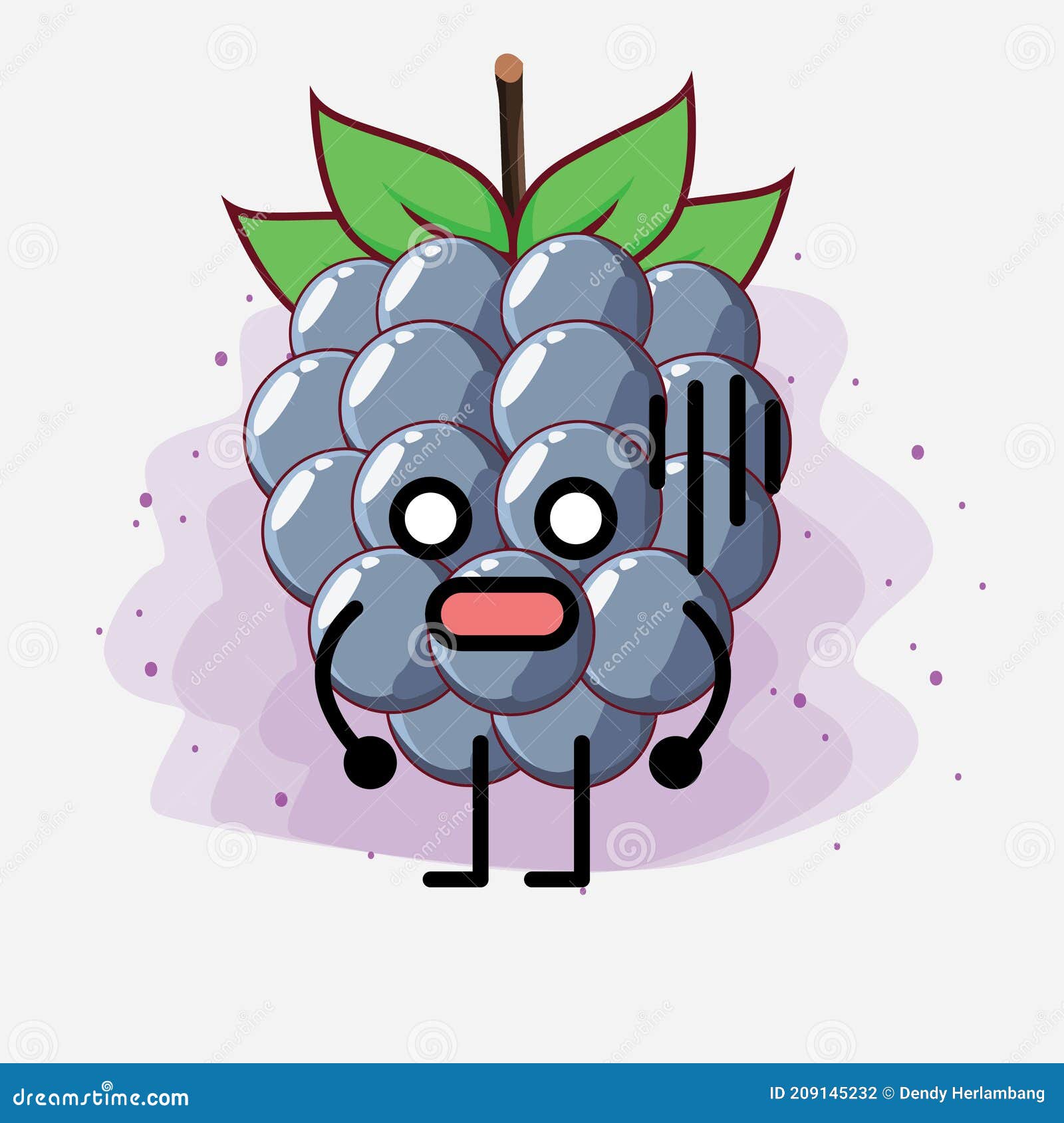 Cute Dewberry Fruit Character Illustration Stock Illustration ...