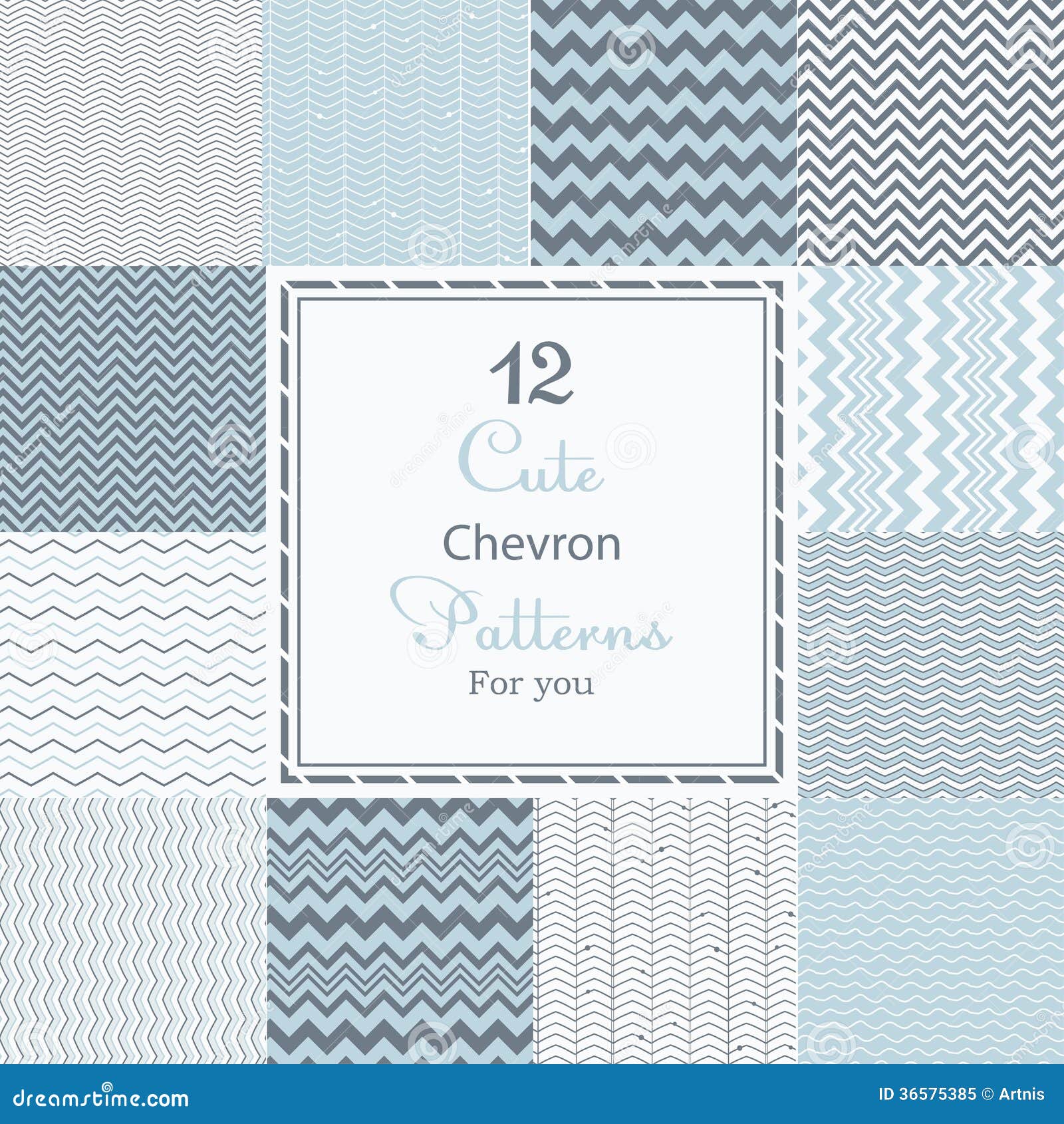 12 Cute Different Chevron Vector Seamless Patterns (tiling). Stock ...