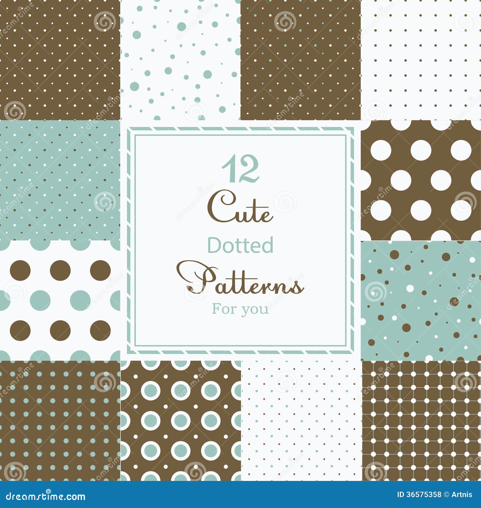 12 Cute Different Dotted Vector Seamless Patterns (tiling). Stock ...
