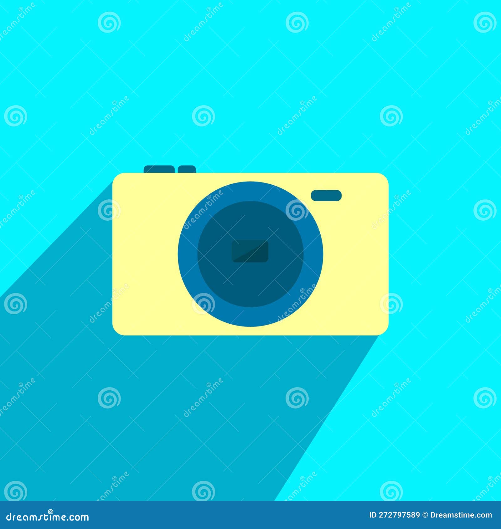 Cute Digital Camera Flat Vector Design Stock Vector - Illustration of ...