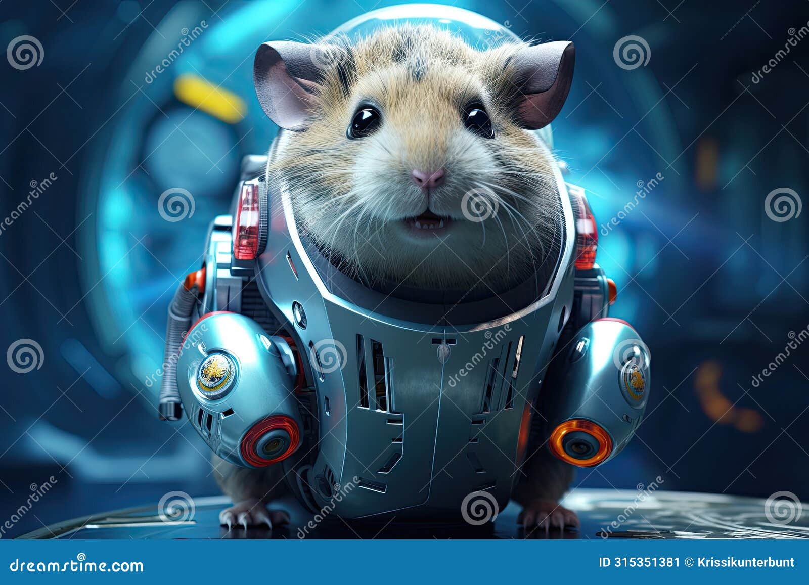 Cute Digital Hamster Robot Pet Technology AI Generated Stock ...