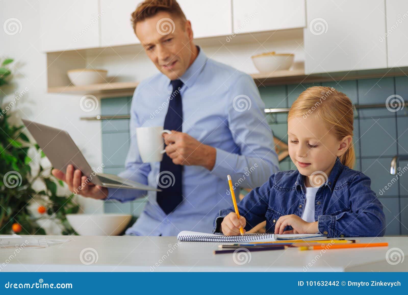 Cute Diligent Girl Studying Stock Photo - Image of connected, girl ...