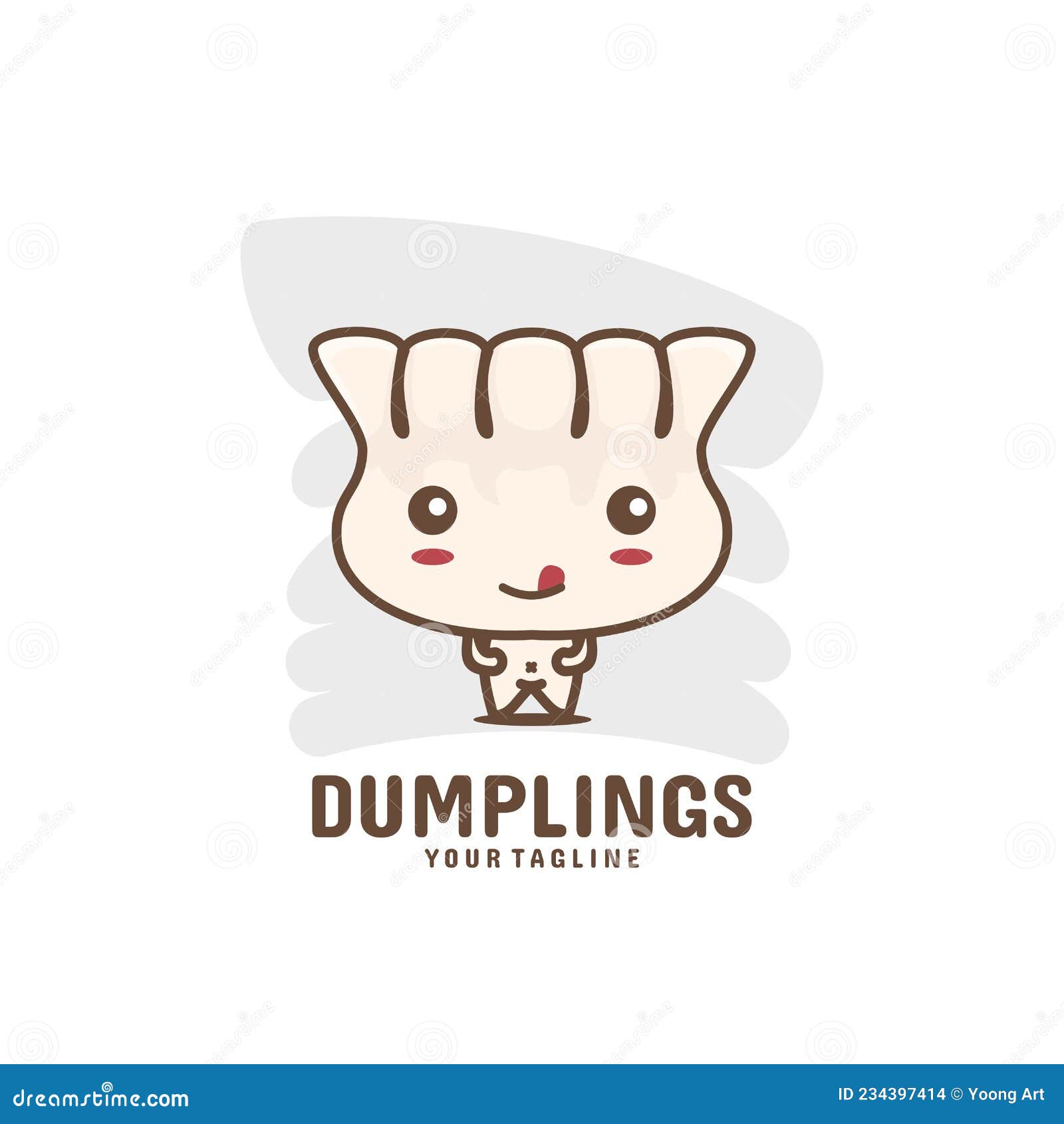 Cute Dim Sum Mascot Character Chinese Dumplings Stock Vector