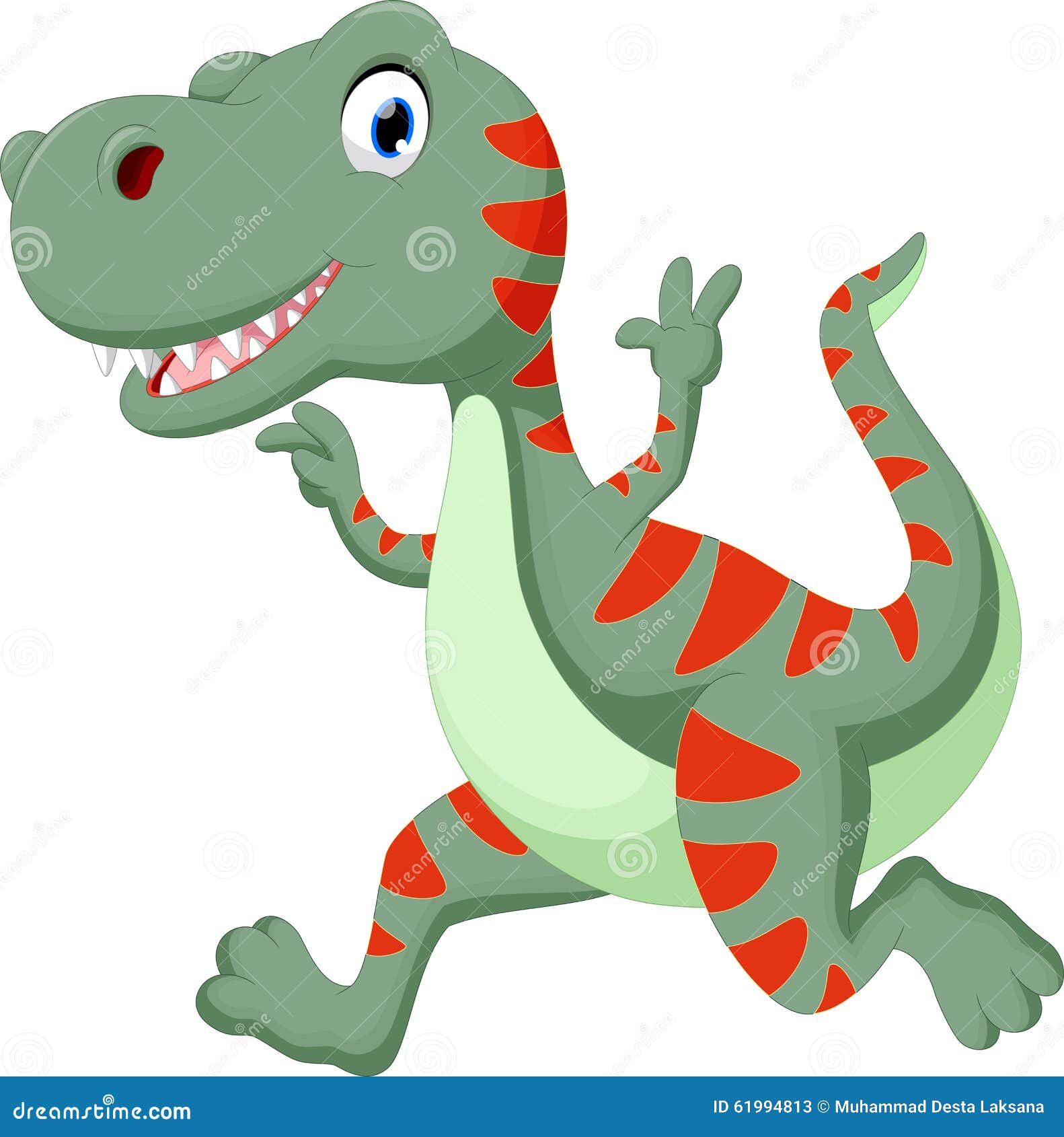 Cute Dinosaur Cartoon Running Stock Illustration - Illustration of ...