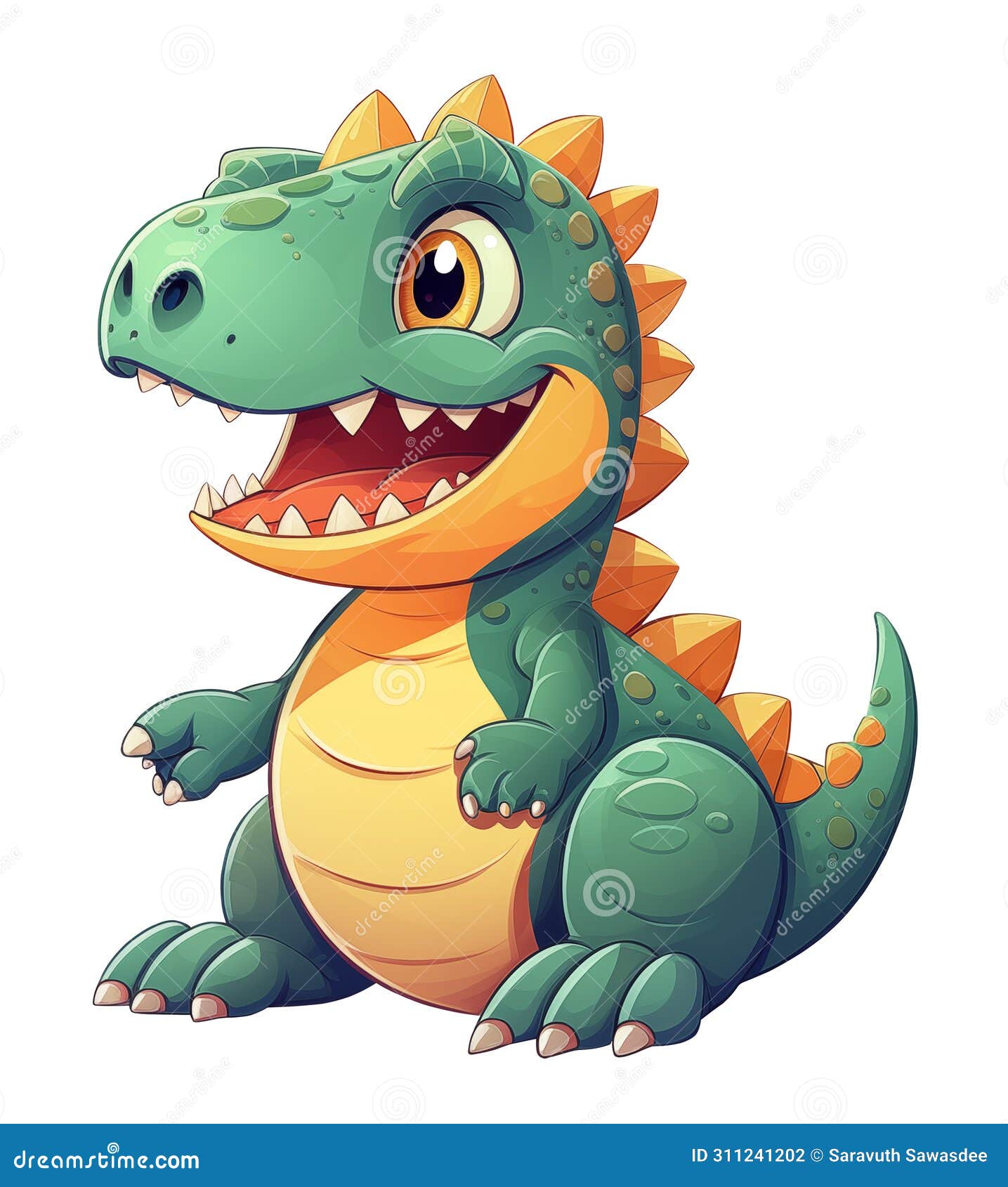 Dinosaur Flat Cartoon Illustration | CartoonDealer.com #251771358