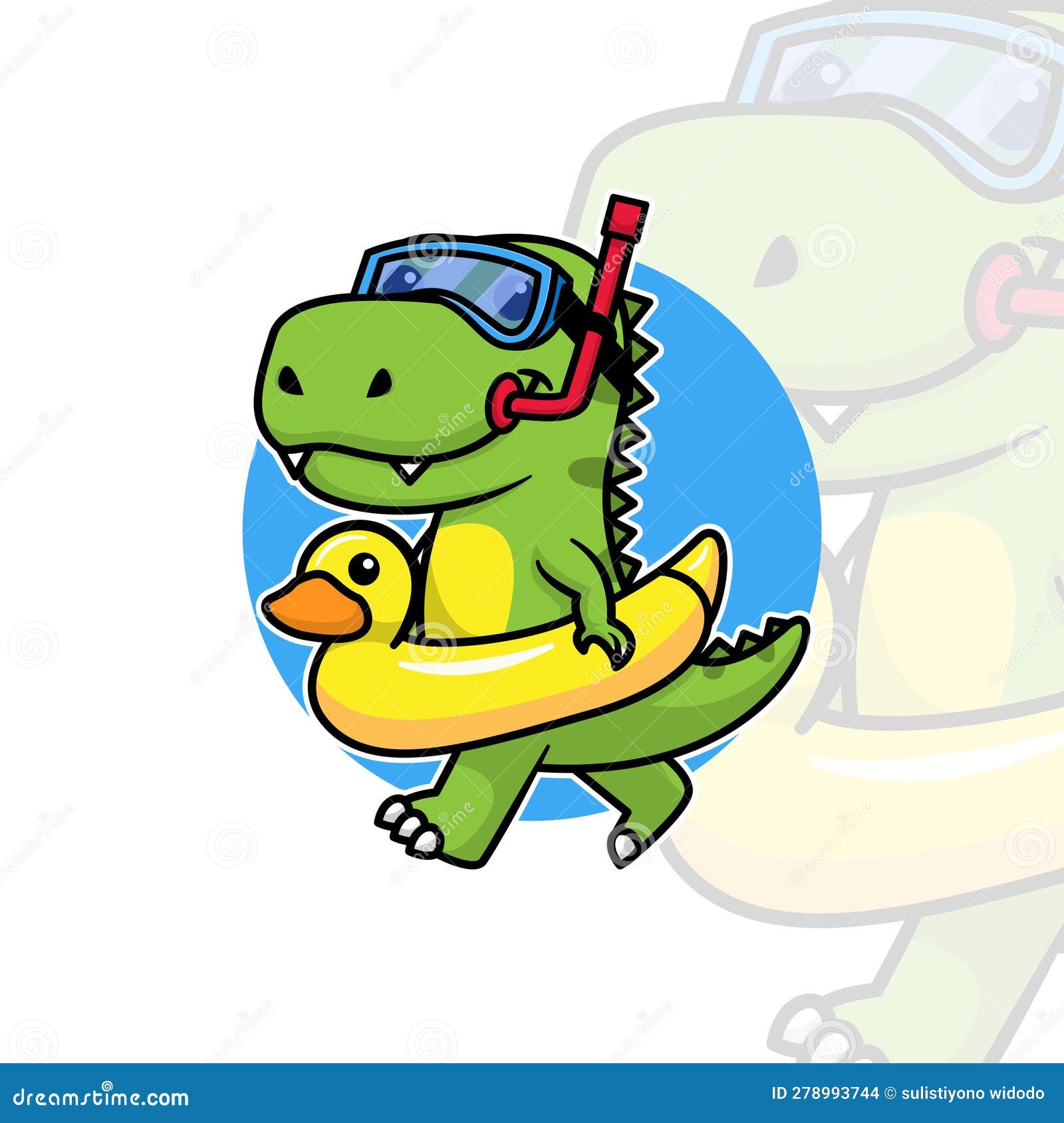 Dinosaur Inflatable Swimming Pool Floats. Vector Illustrations ...