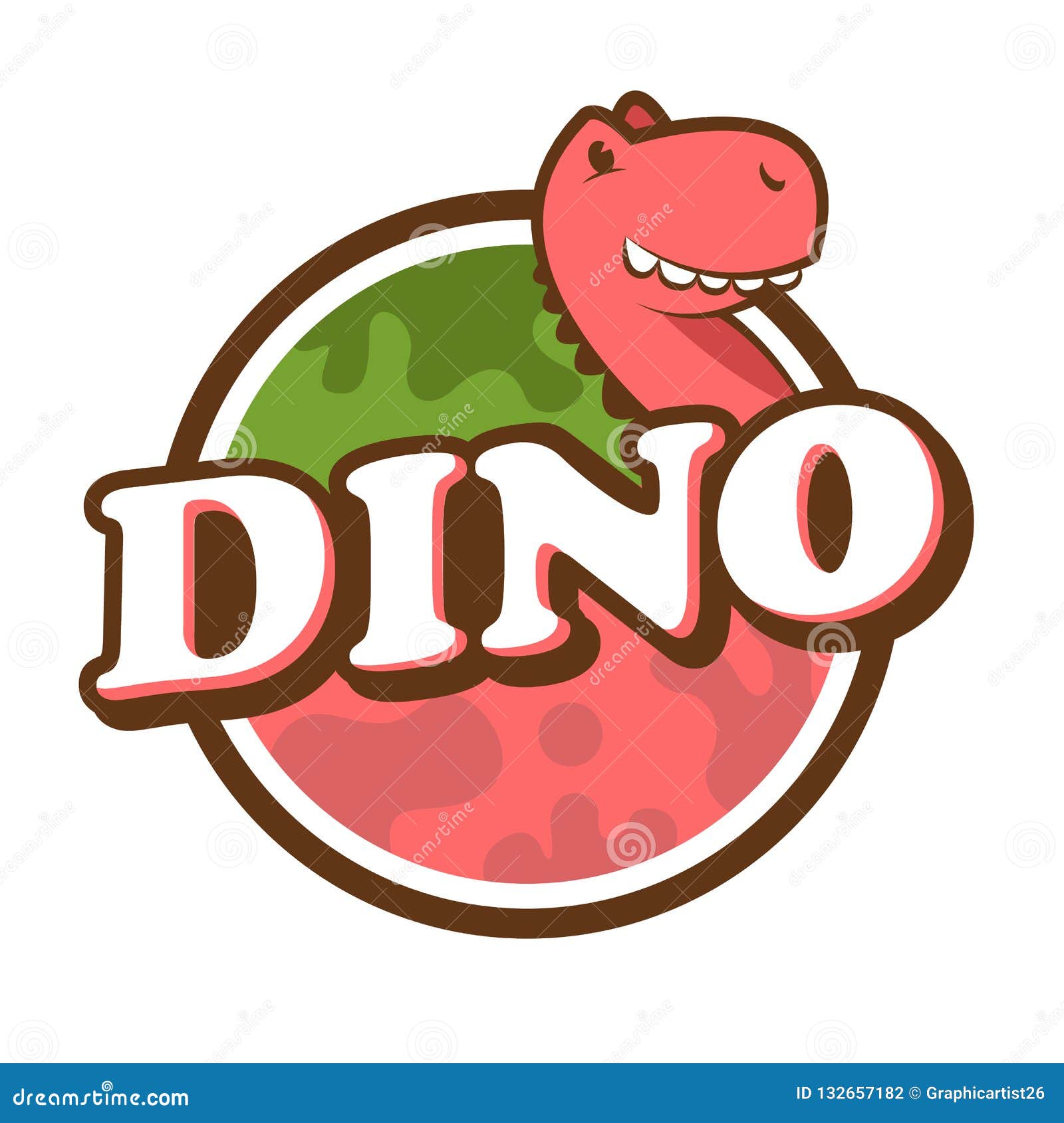 Dinosaur Label stock vector. Illustration of cute, green - 132657182