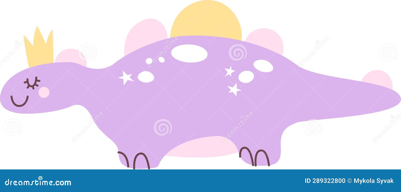 Cute Dinosaur Princess stock vector. Illustration of cute - 289322800