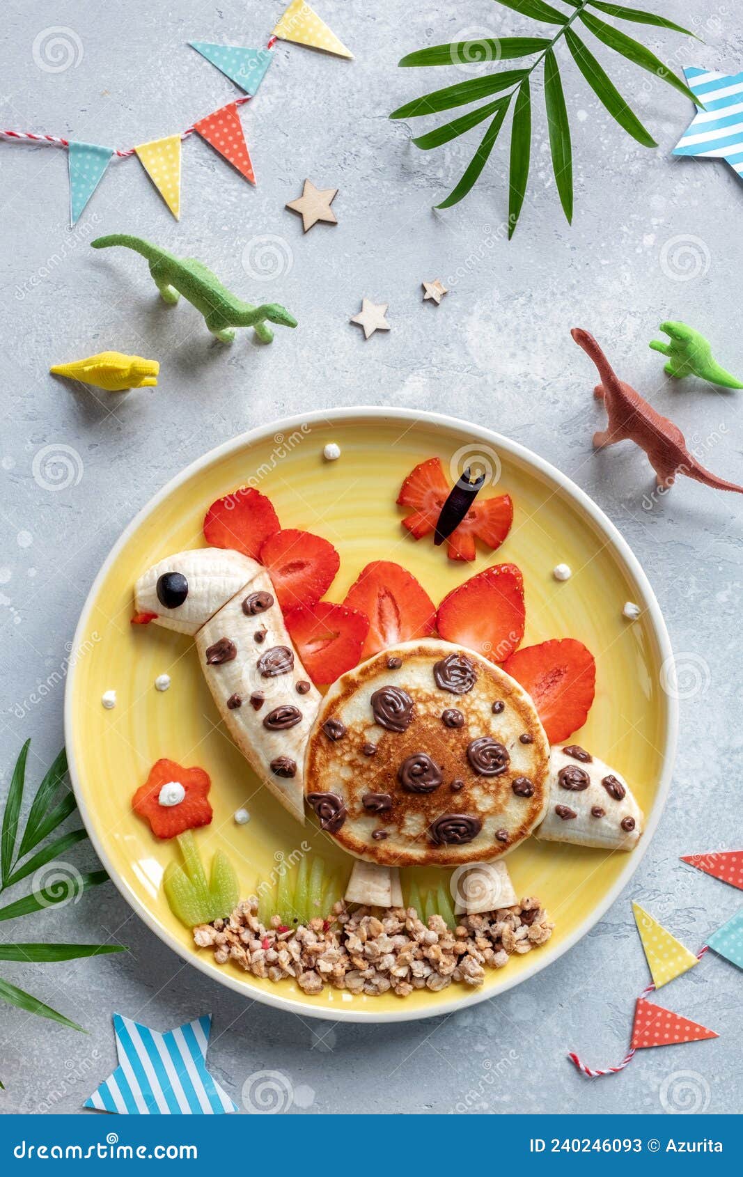 Cute Dinosaur Shaped Pancake Stock Image - Image of children, pancake ...