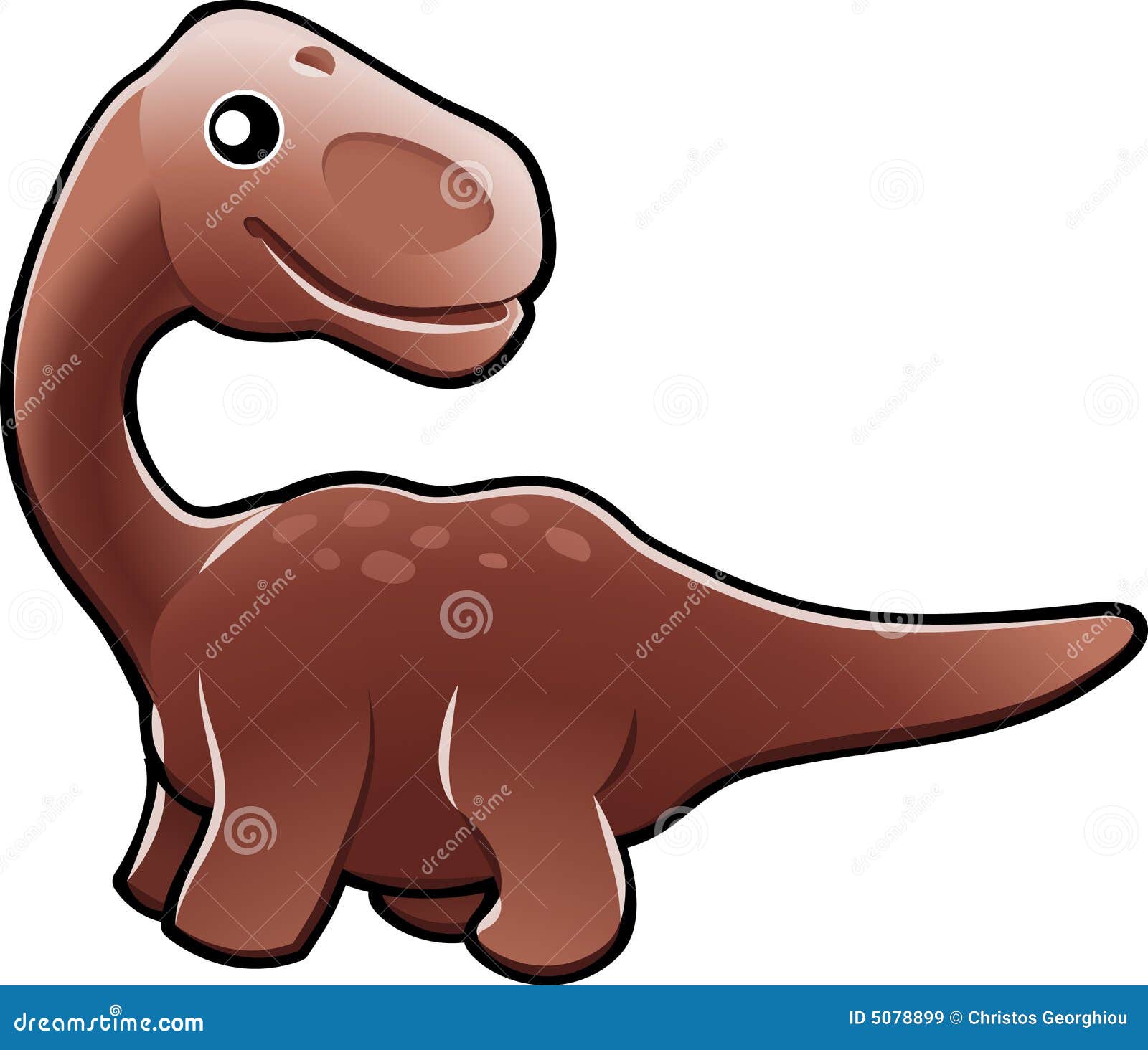 Cute Diplodocus Dinosaur Illus Stock Vector - Illustration of cartoon ...