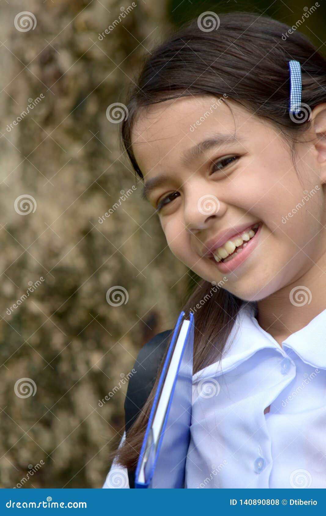 Cute Diverse Female Student Smiling Stock Photo - Image of school ...