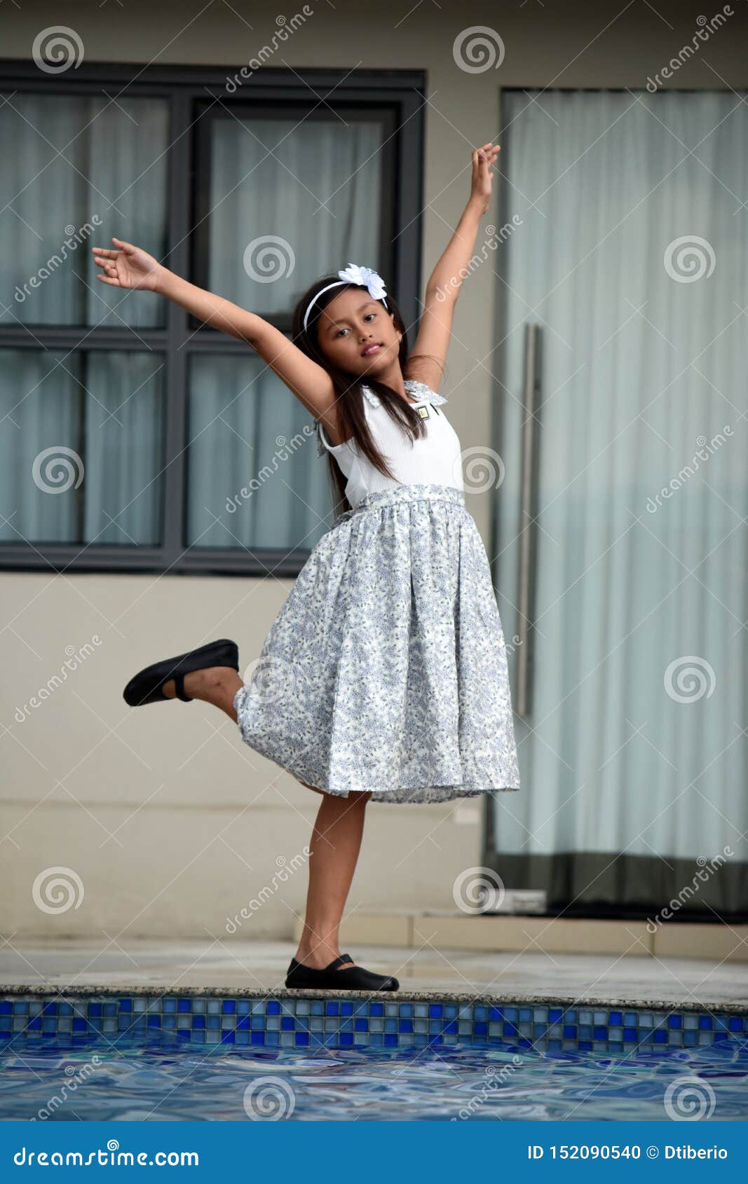 Cute Diverse Tween Dancing Standing Stock Photo - Image of rhythm ...