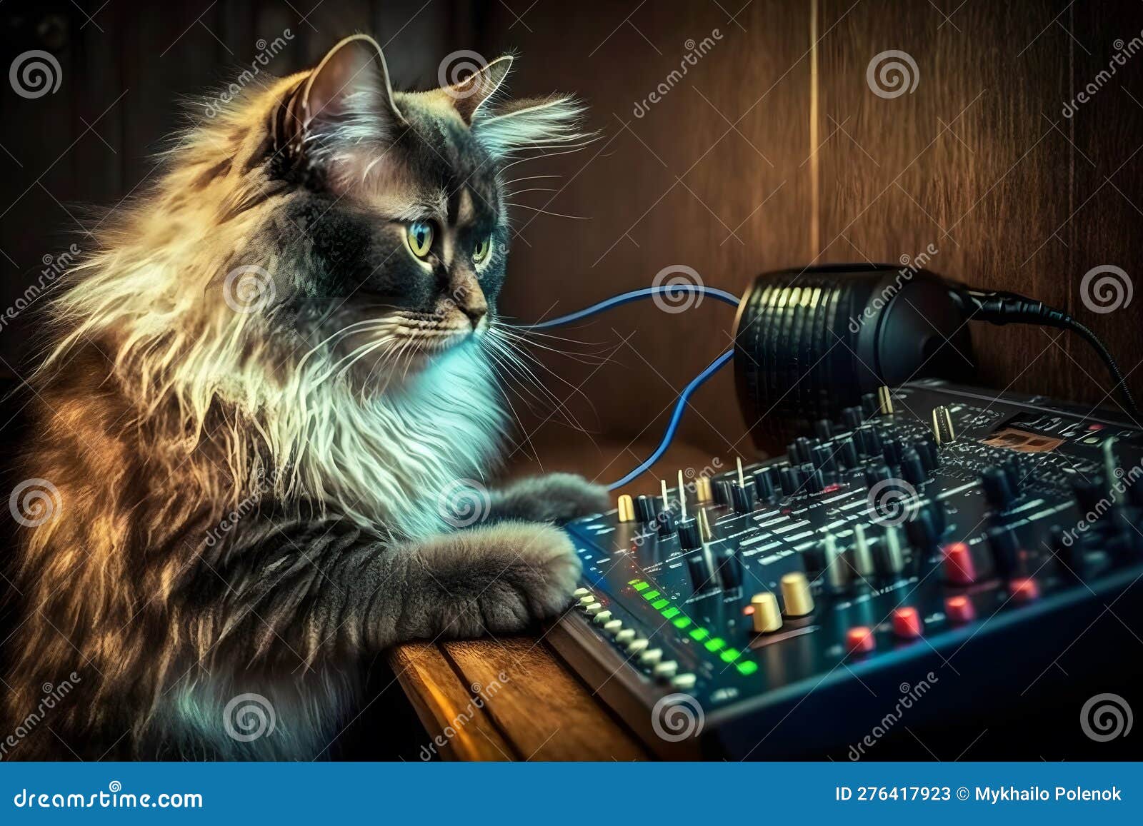 Cute Dj Cat. Neural Network AI Generated Stock Illustration ... Cute Dj Cat. Neural Network AI Generated Stock Illustration ...