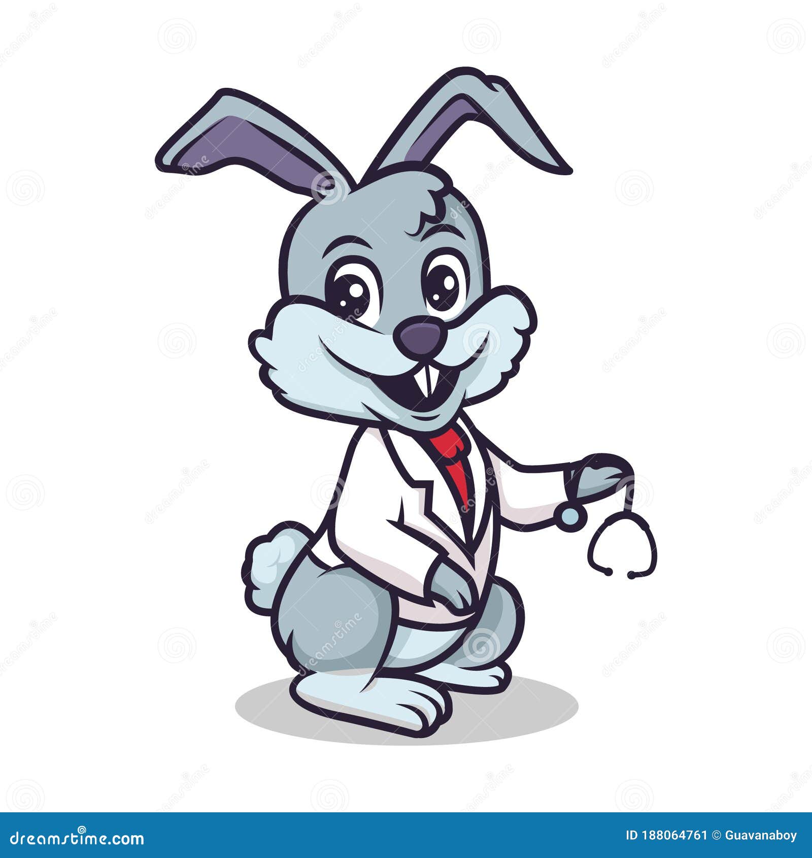 Cute Doctor Bunny Mascot Design Stock Vector - Illustration of animal ...